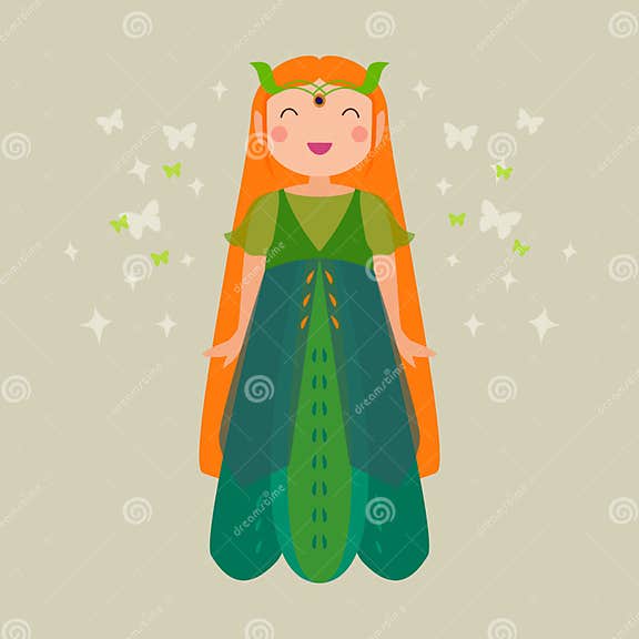 Vector Cute Poster with Pixie Stock Vector - Illustration of marvel ...