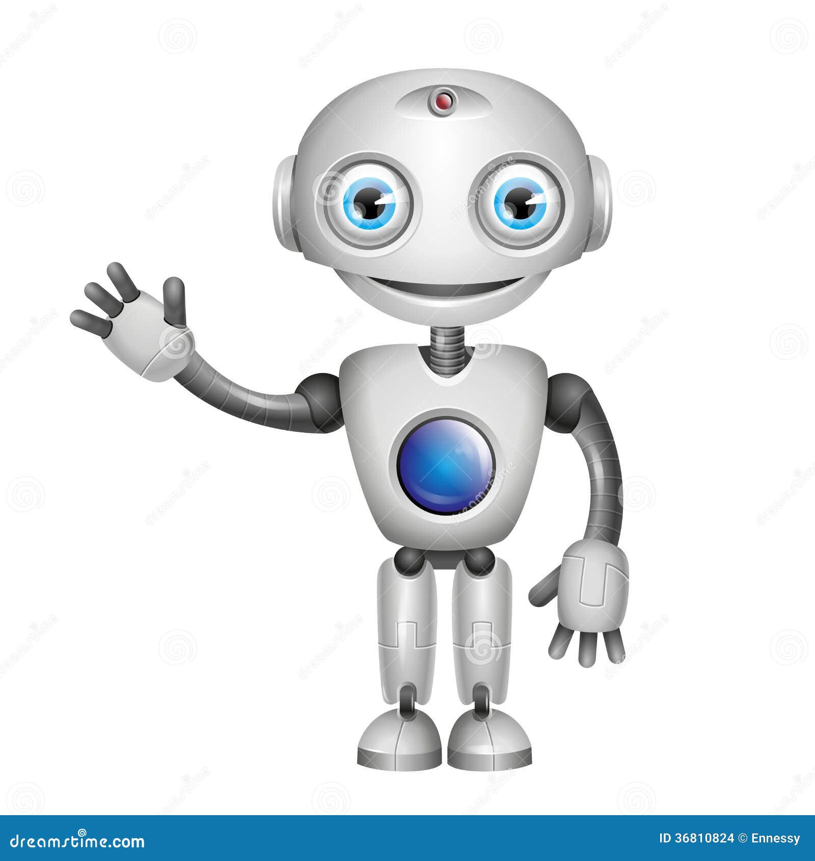 Cute Robot Character Vector Illustration On White Background. Robot ...