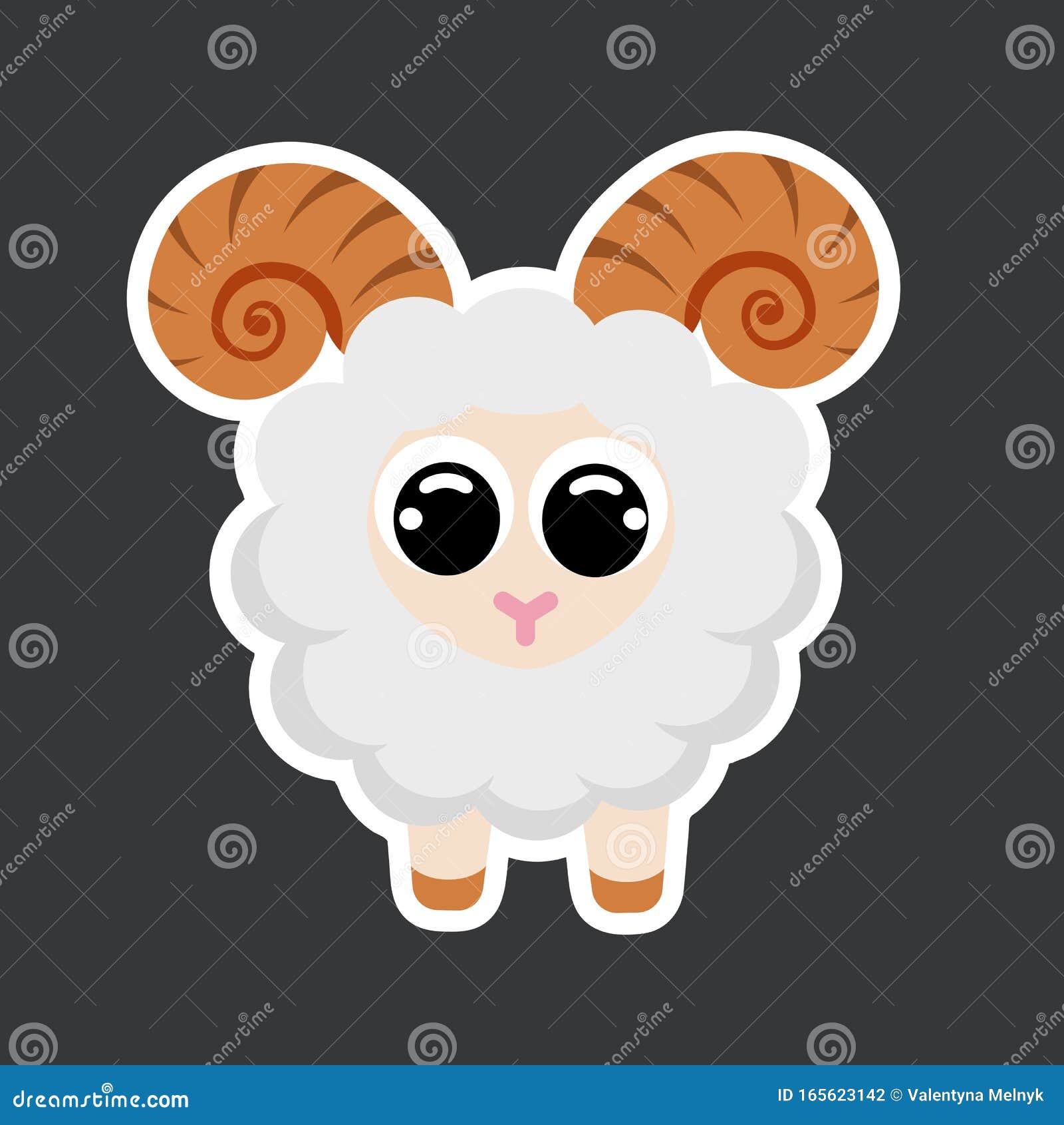 Vector Cute Sheep Sticker Template Stock Vector - Illustration of color ...