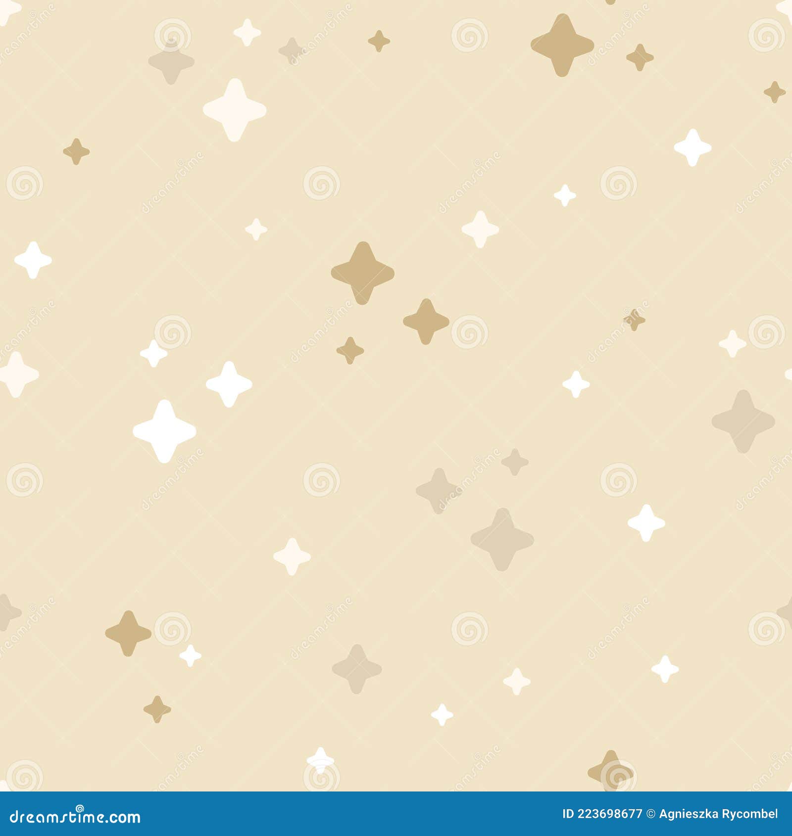Vector Cute Sparkles in Shades of Warm Beige Seamless Pattern ...