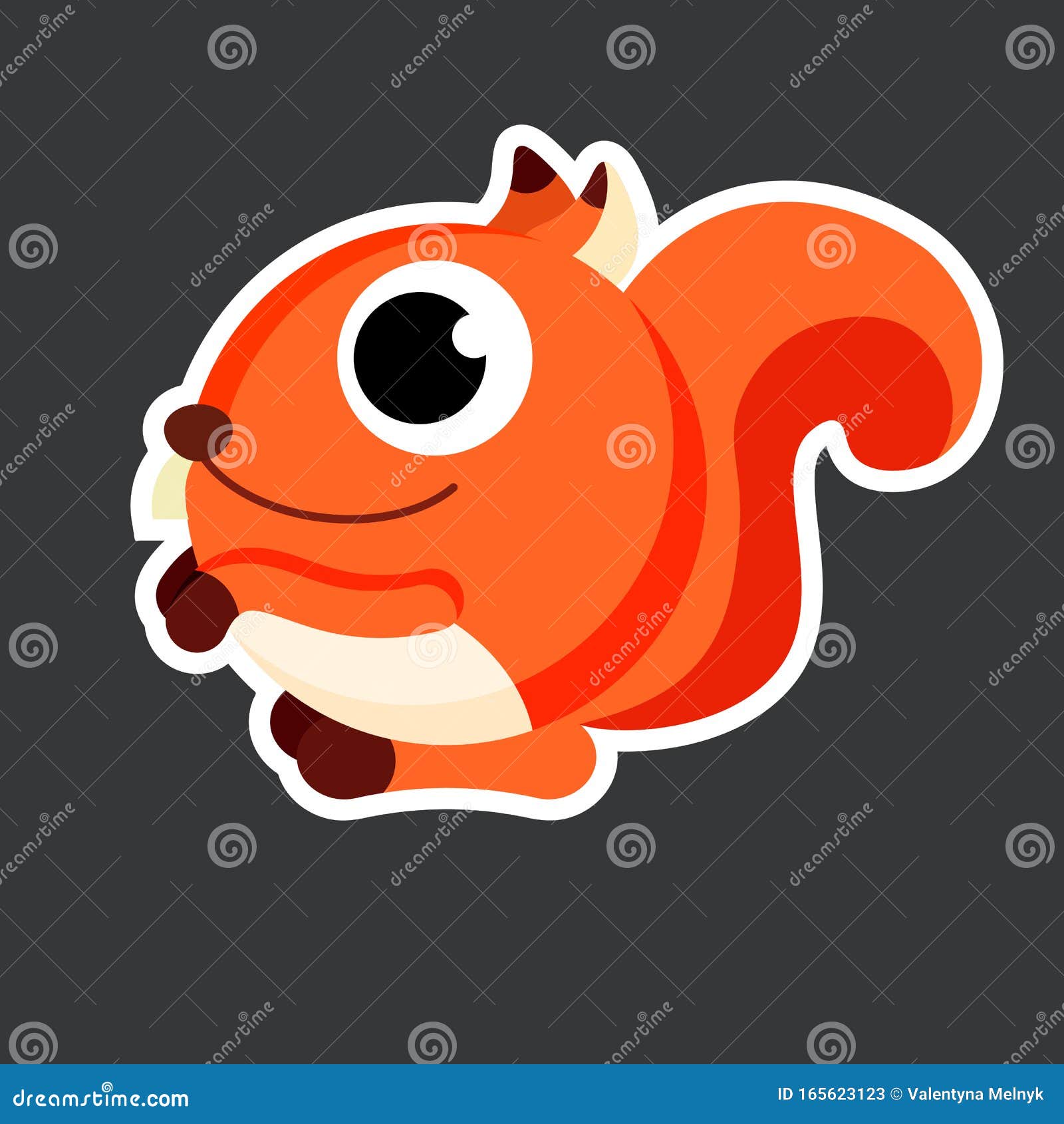 Vector Cute Squirrel Sticker Template Stock Vector - Illustration of ...