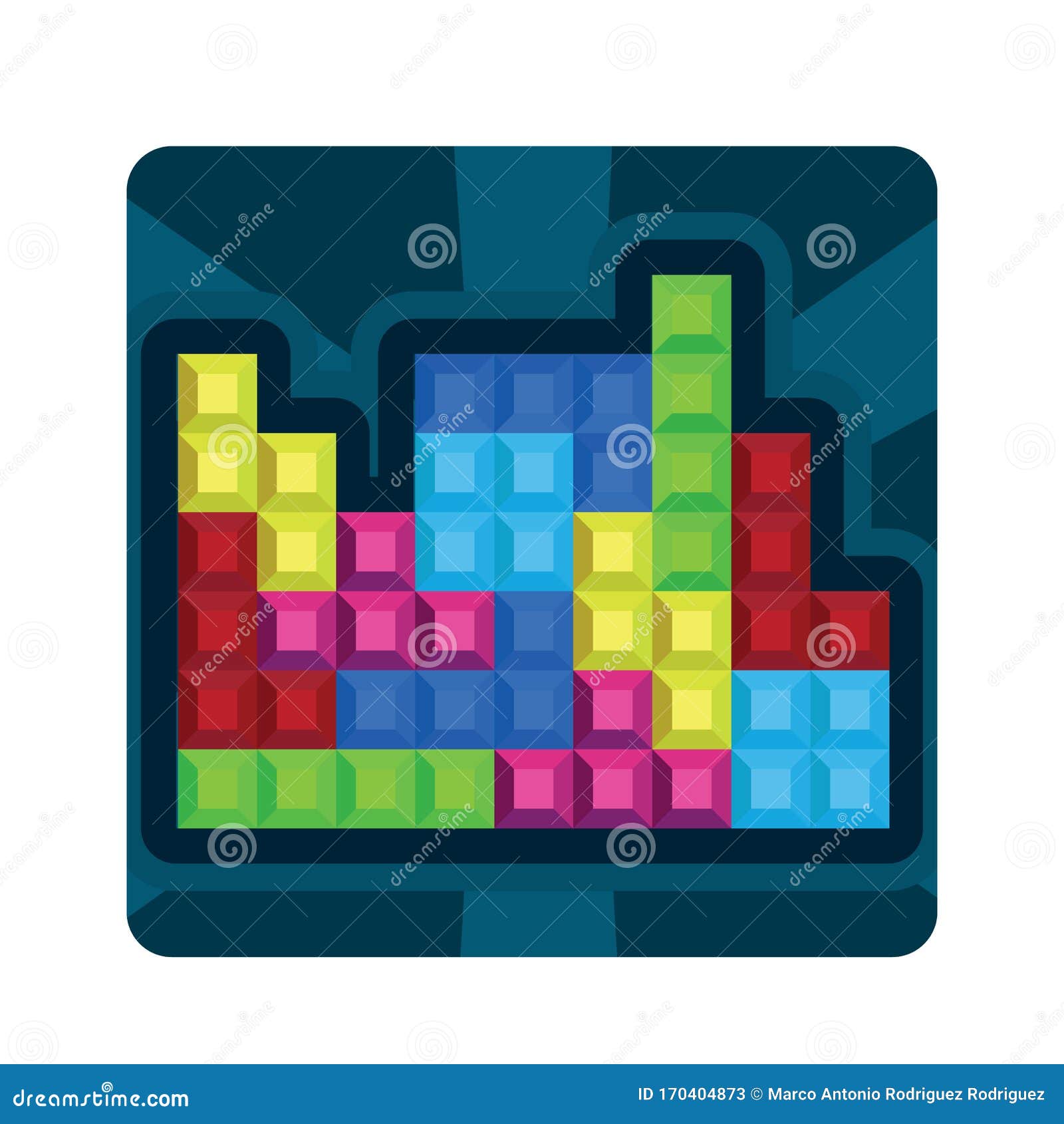 Vector Cute Tetris Icon Colorful Isolated Stock Illustration ...