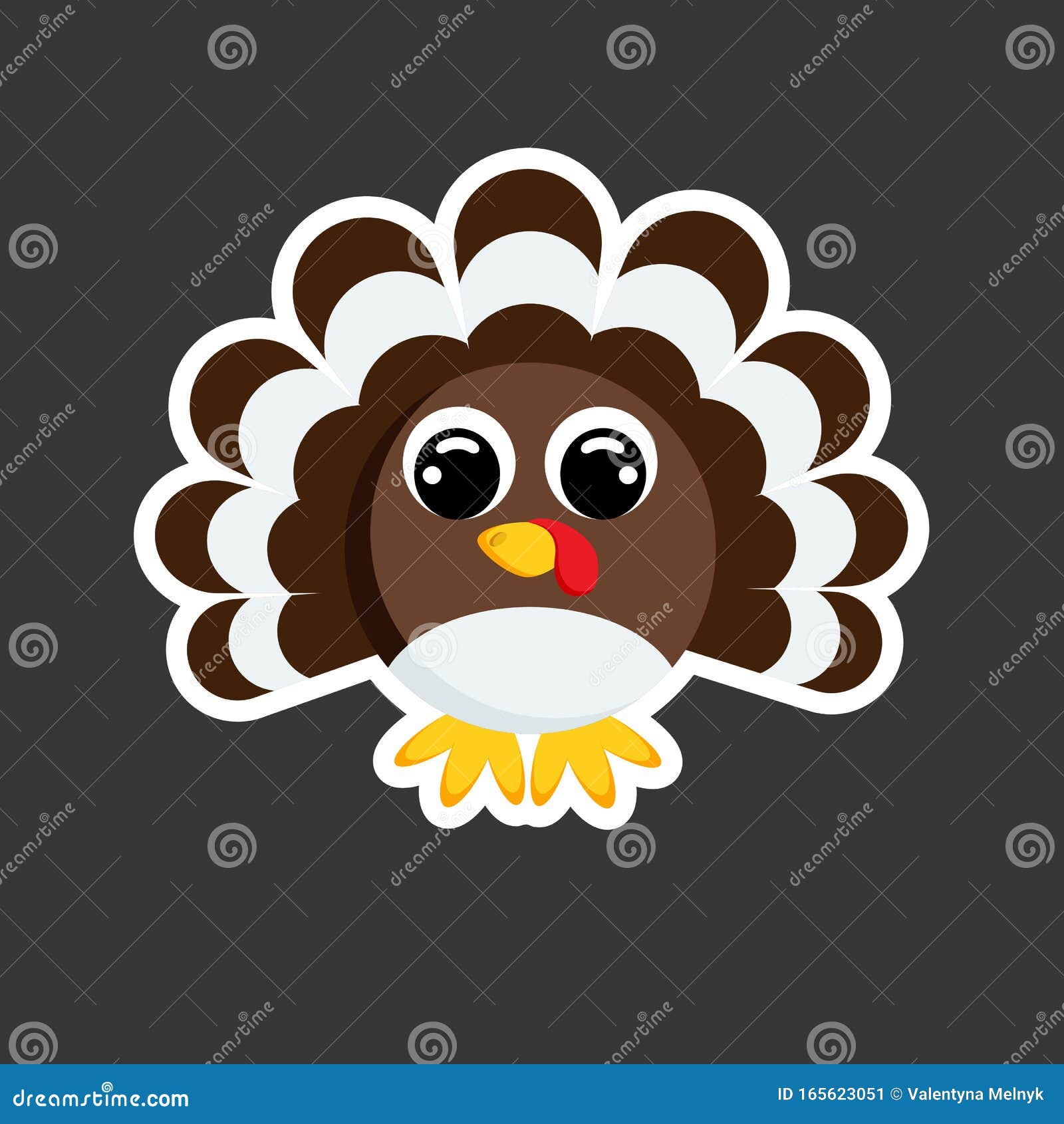 Vector Cute Turkey Sticker Template Stock Vector - Illustration of ...