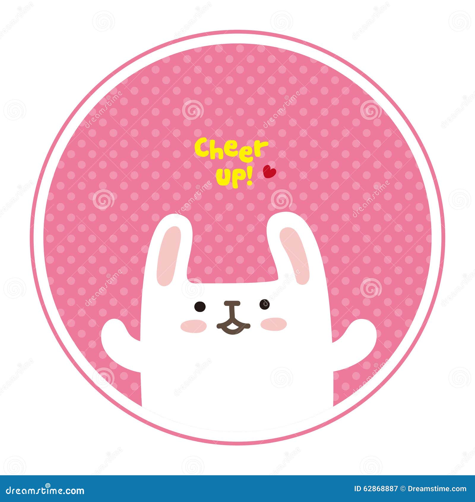 Vector Cute White Rabbit, Cheer for You Stock Vector - Illustration of ...