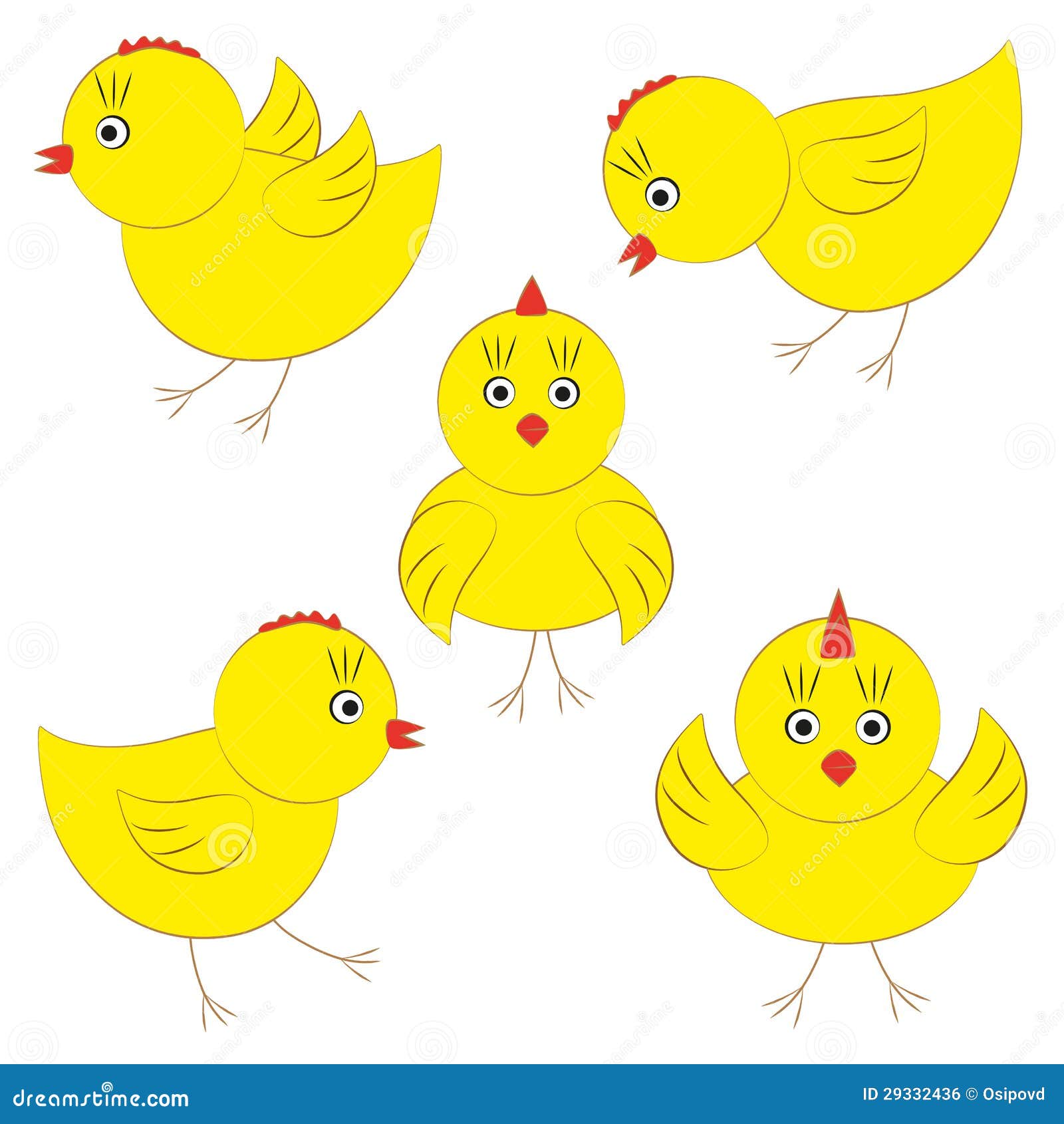 Vector cute yellow chicks stock vector. Illustration of adorable - 29332436