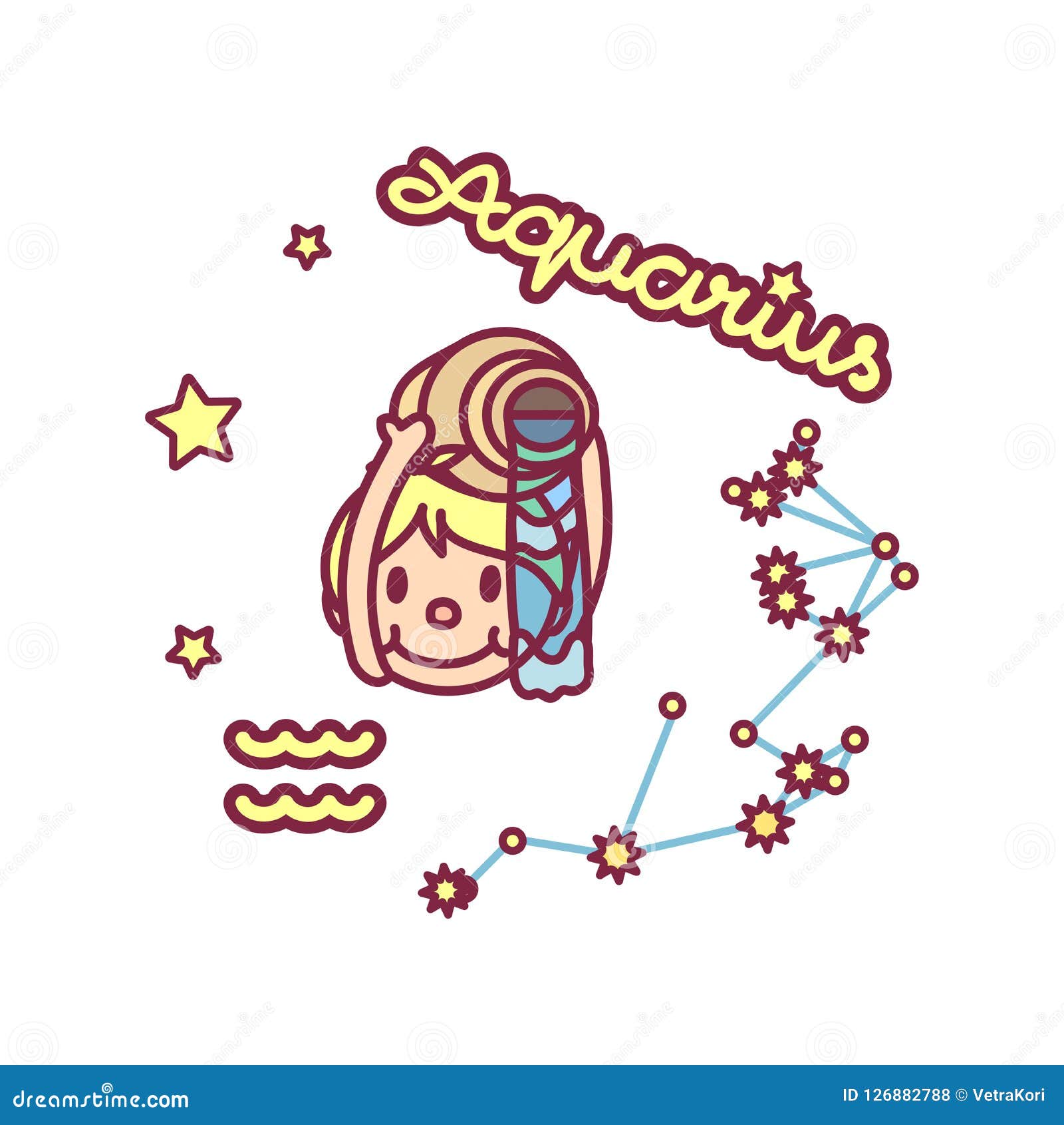 Vector cute Zodiac sign stock vector. Illustration of cute - 126882788