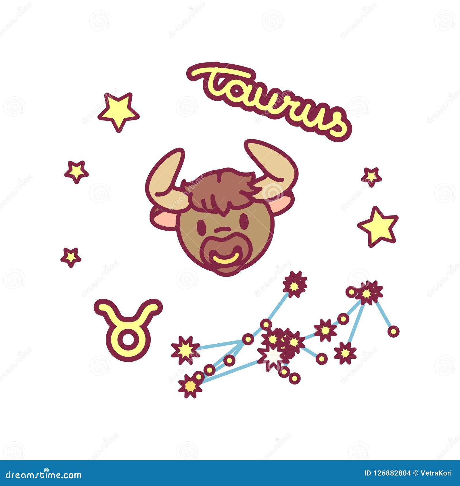 Vector cute Zodiac sign stock vector. Illustration of label - 126882804
