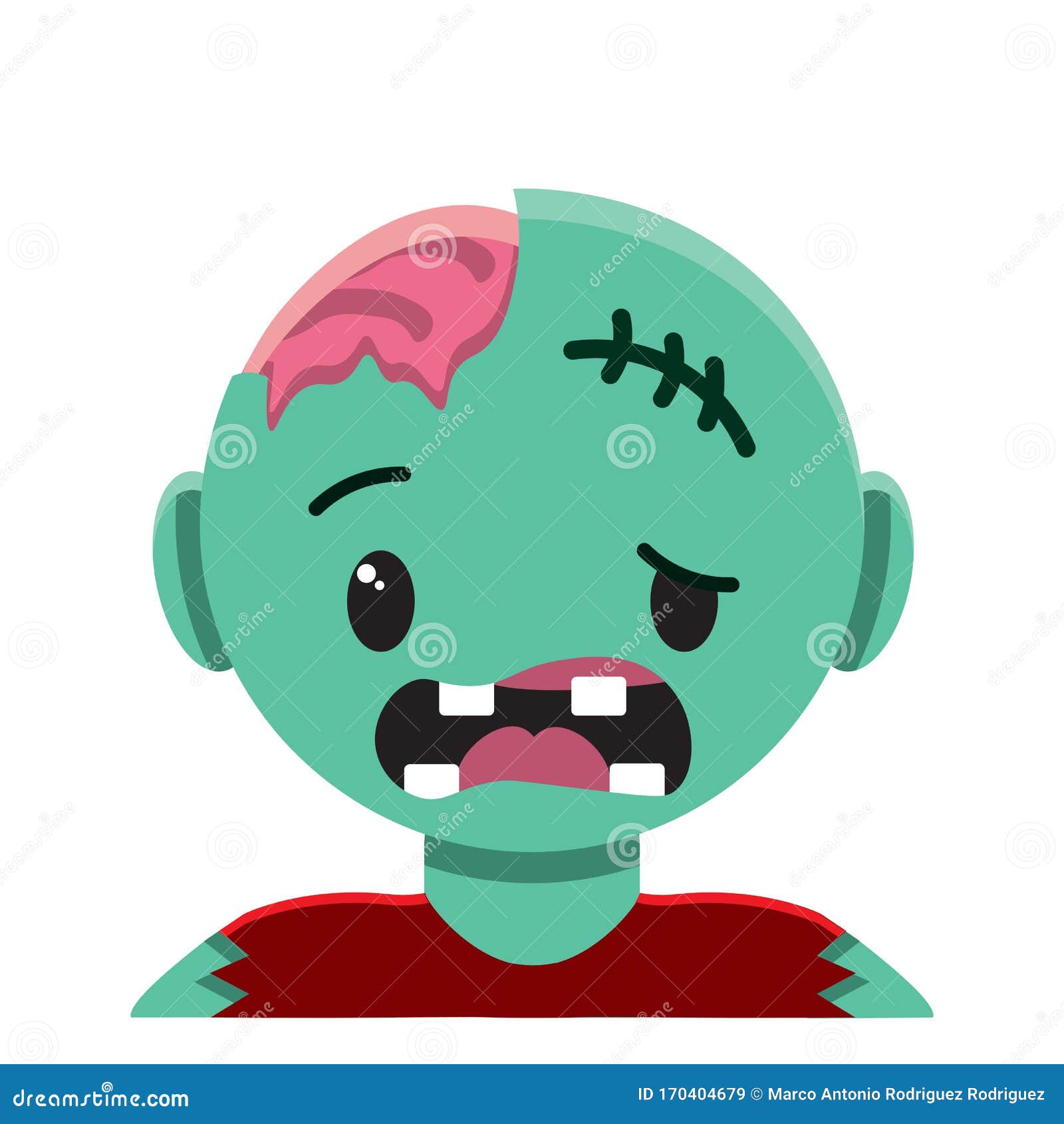 Vector Cute Zombie Colorful Isolated Stock Illustration - Illustration ...