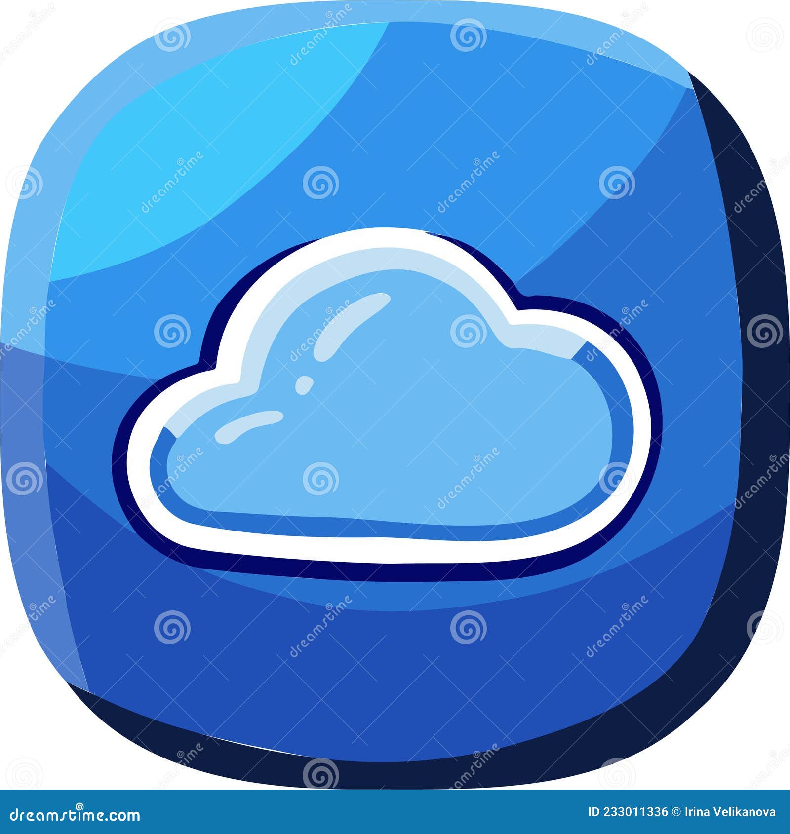Vector Cyan Blue Cloud Symbol Icon, Cloud Storage Stock Vector ...