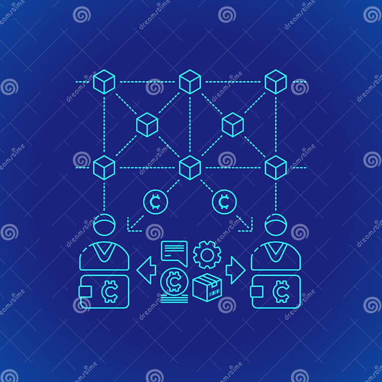Blockchain Distributed Ledger Technology Illustration Stock Vector ...