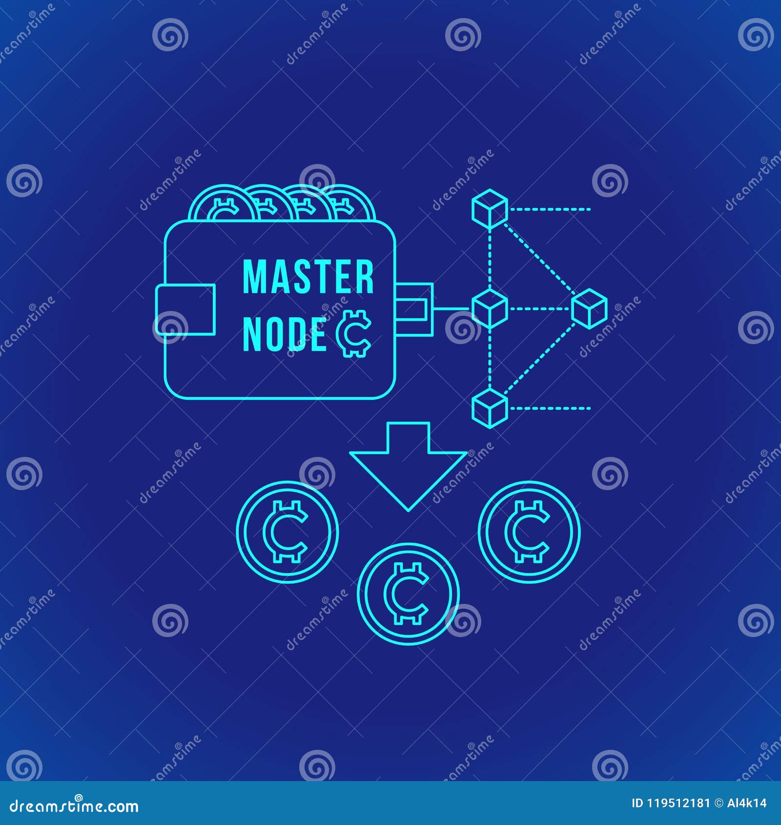 Blockchain Distributed Ledger Technology Illustration Stock Vector - Illustration of payment ...