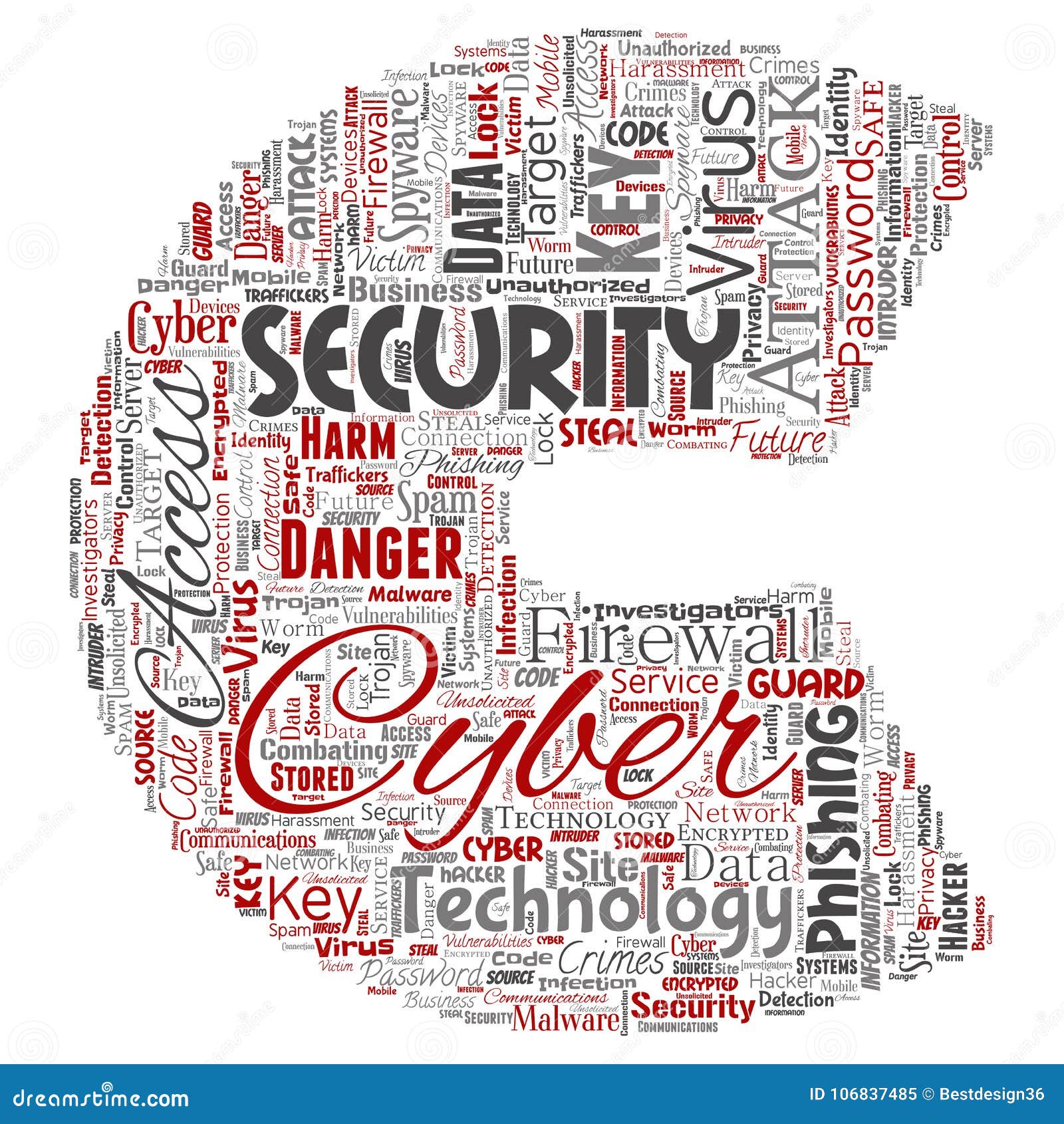 Vector Cyber Security Online Access Technology Letter Stock Vector ...