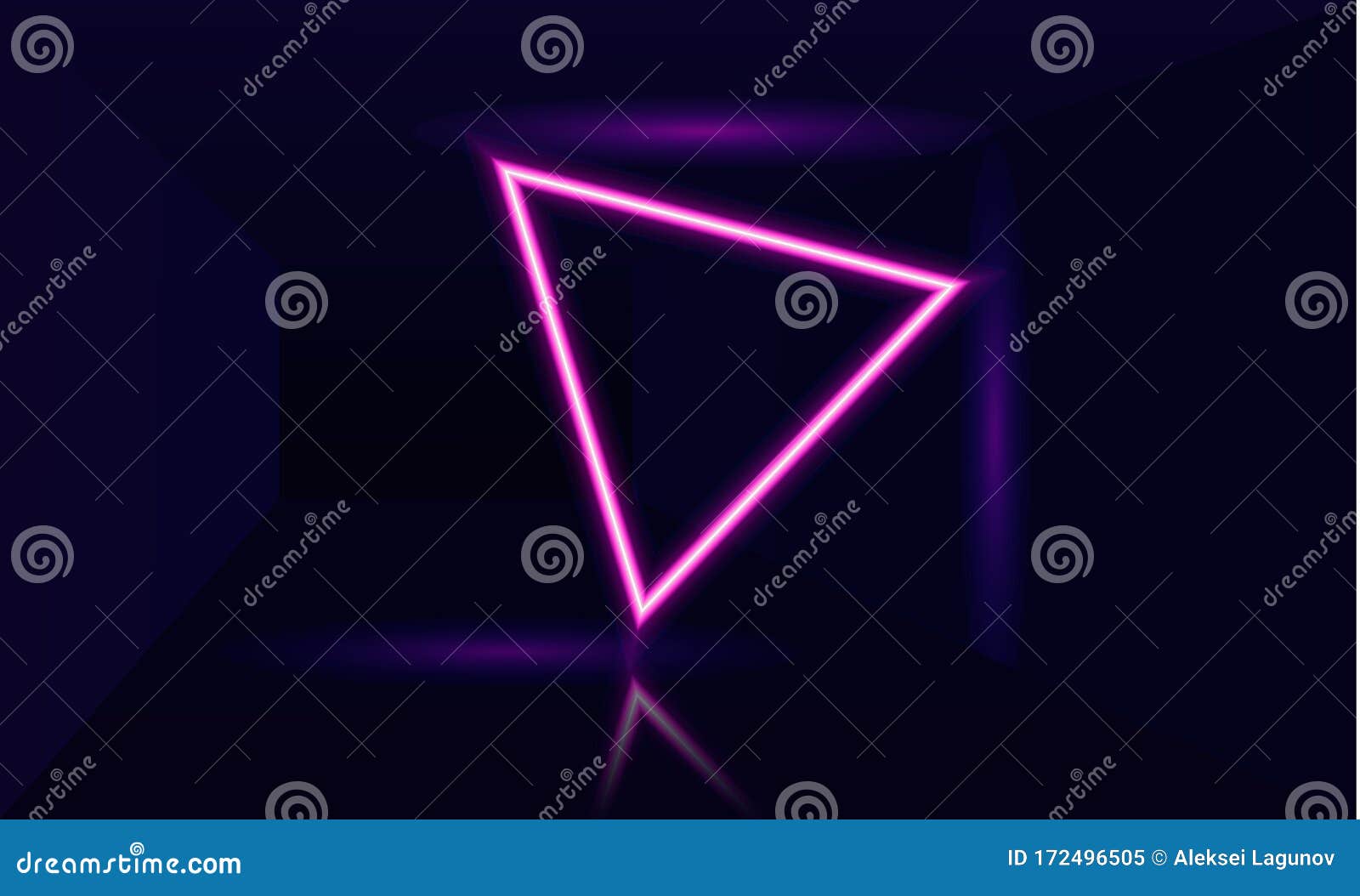 Vector Cyber Tunnel , Glowing Triangle, Ultraviolet Rays, Perspective ...