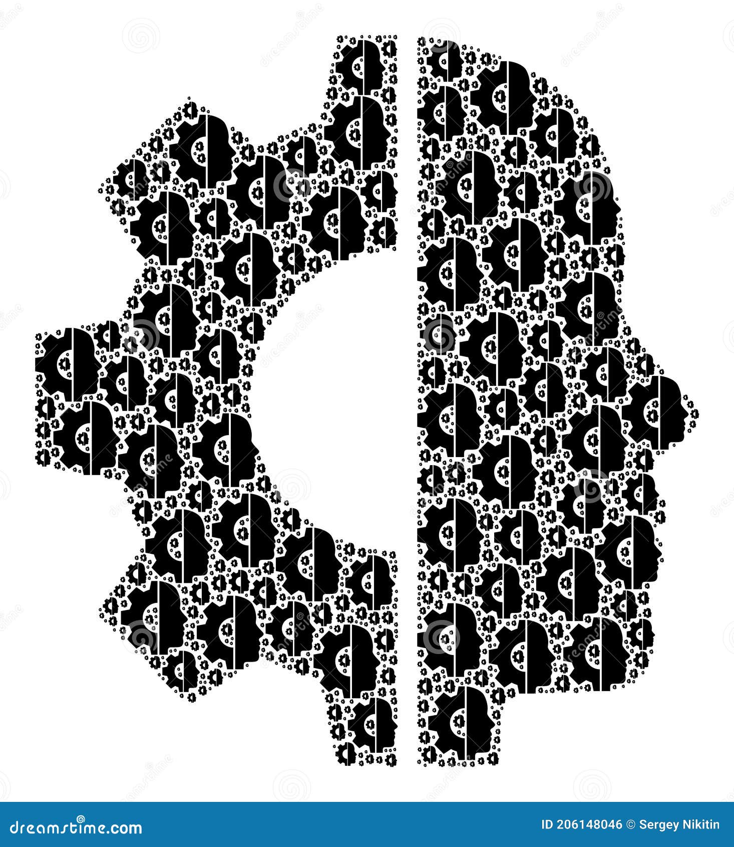 Recursive Mental Techniques Icon Self Collage Vector Illustration ...