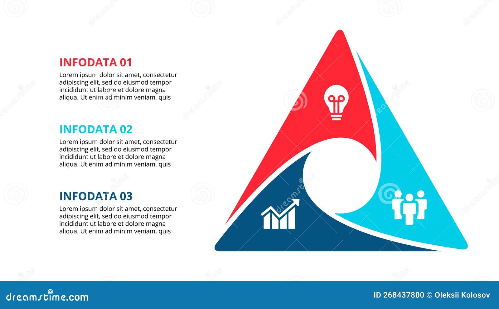 Vector Cycle Infographic. Diagram with 3 Options or Steps Stock Vector ...