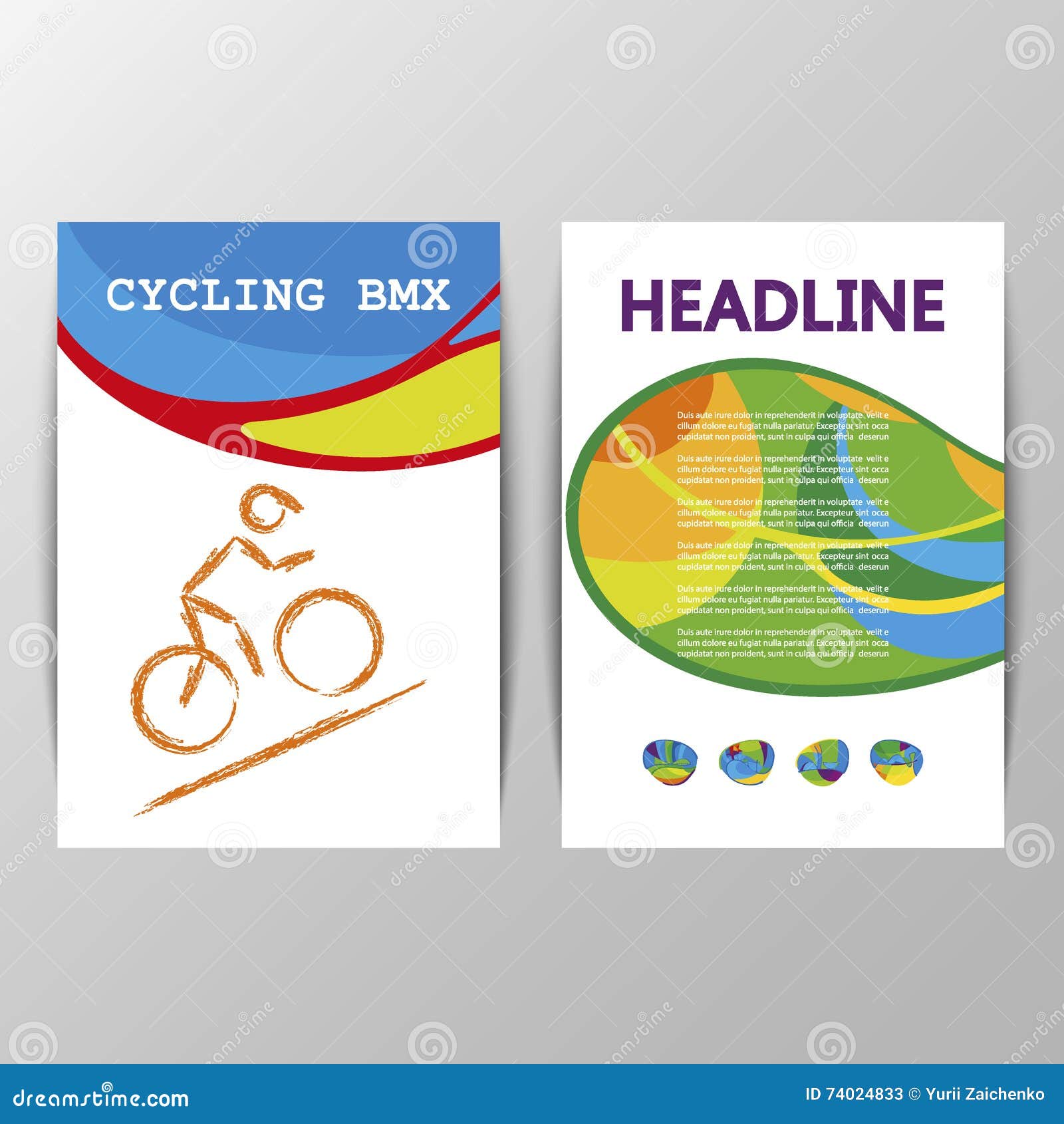 Vector Cycling BMX Brochure Cover Poster Design Stock Vector ...