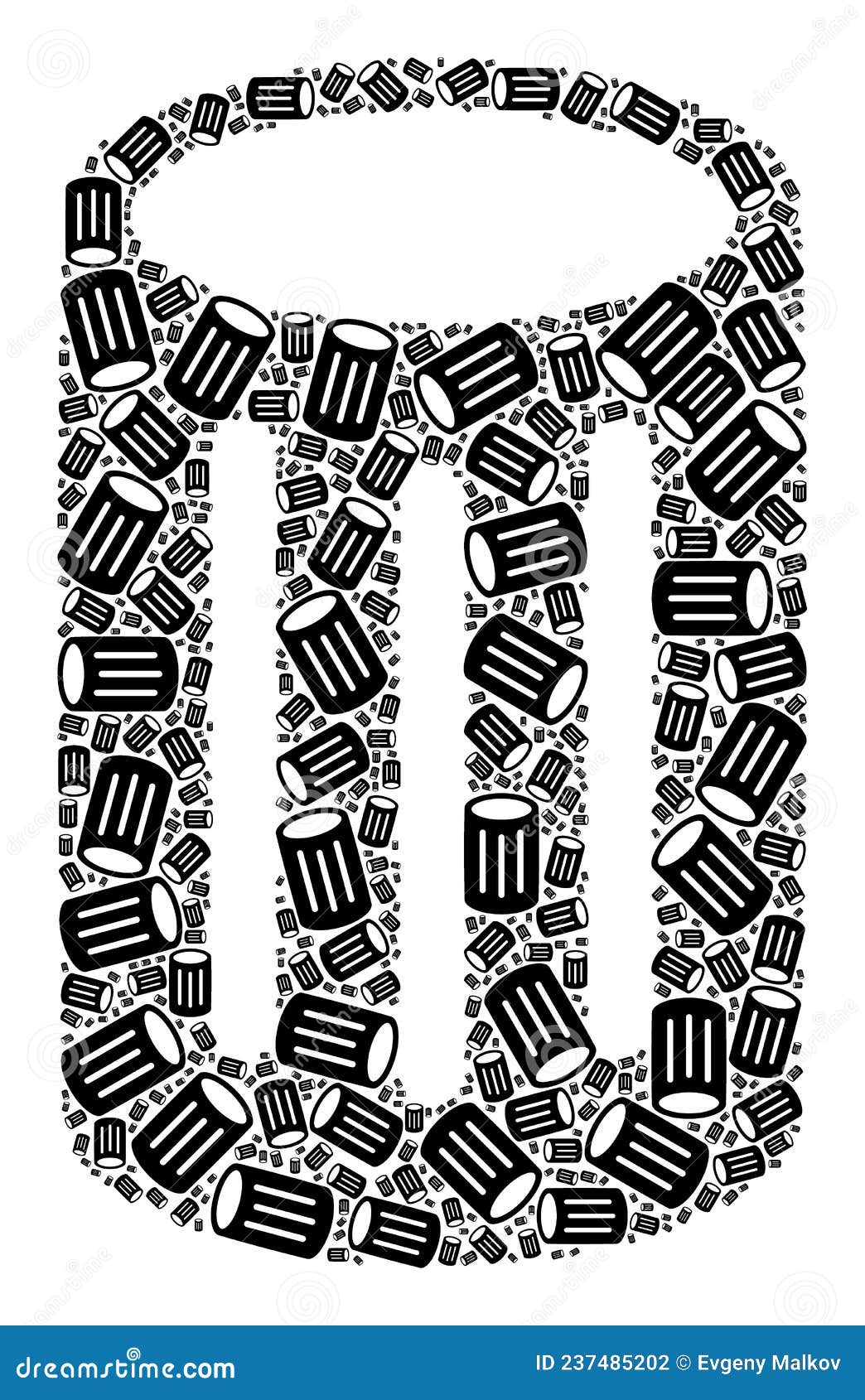 Cylinder Container Fractal Icon Collage of Self Icons Stock Vector ...