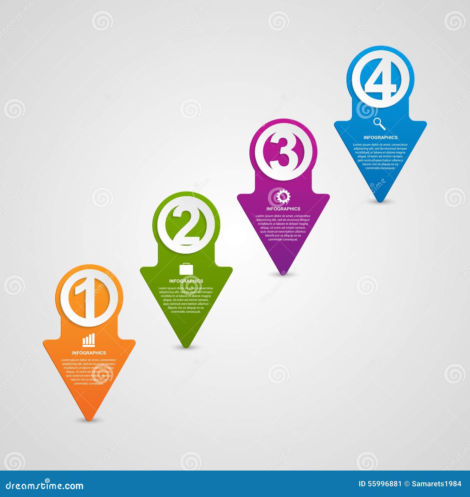 Vector 3d Arrows Infographic. Stock Vector - Illustration of background ...