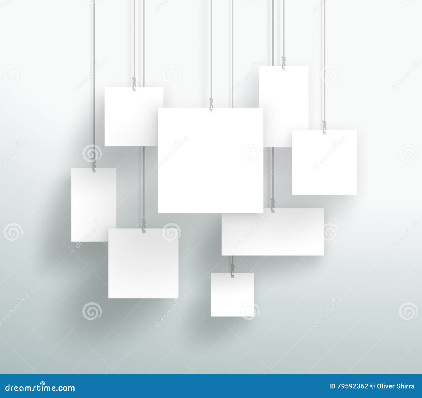 Vector 3d Blank White Square Boxes Hanging Design Stock Vector ...