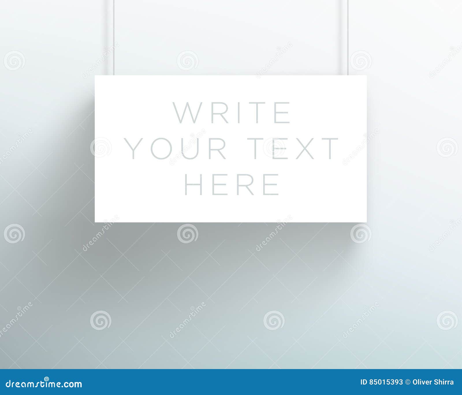 Vector 3d Blank White Title Banner Hanging Design Stock Vector ...