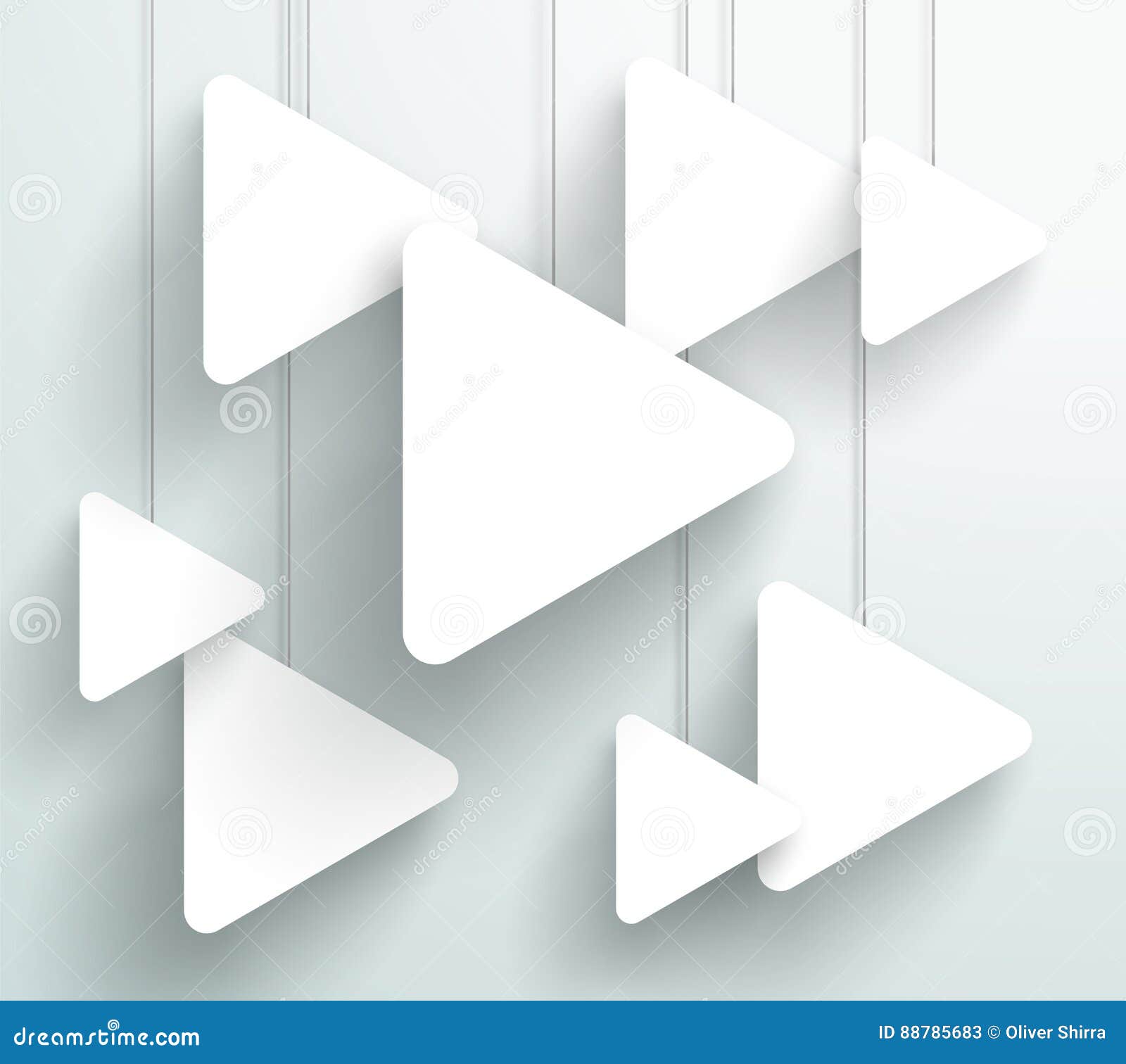 Vector 3d Blank White Triangle Signs Hanging Design Stock Vector ...