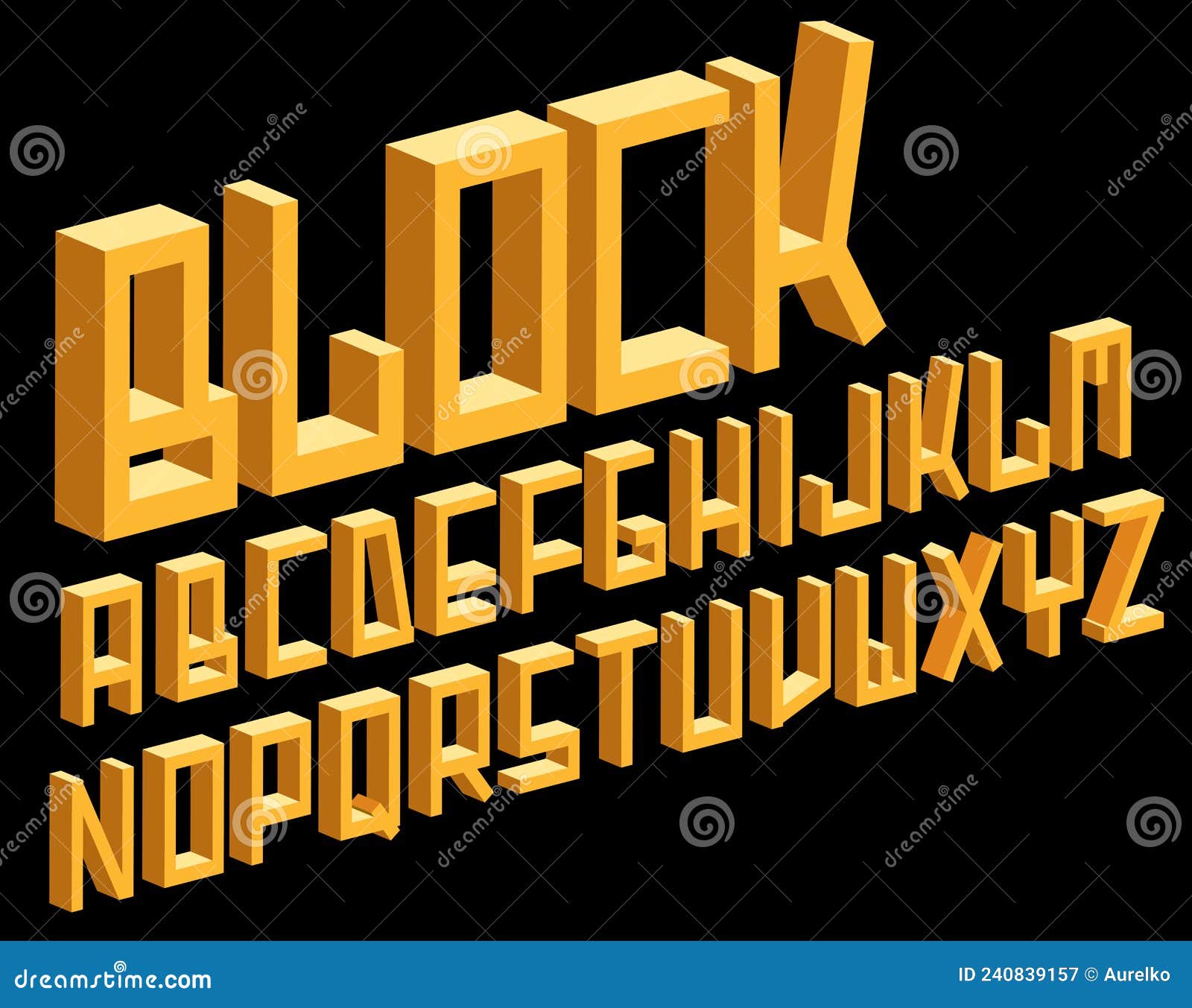 3D block font stock vector. Illustration of business - 240839157
