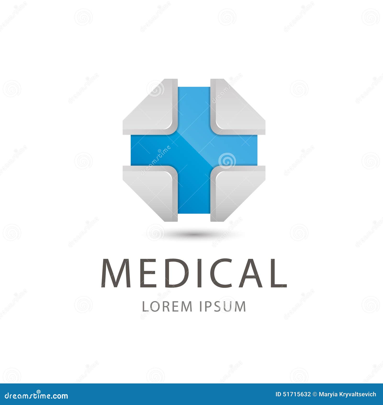 Vector 3d Blue Cross, Medical Icon Stock Vector - Illustration of ...