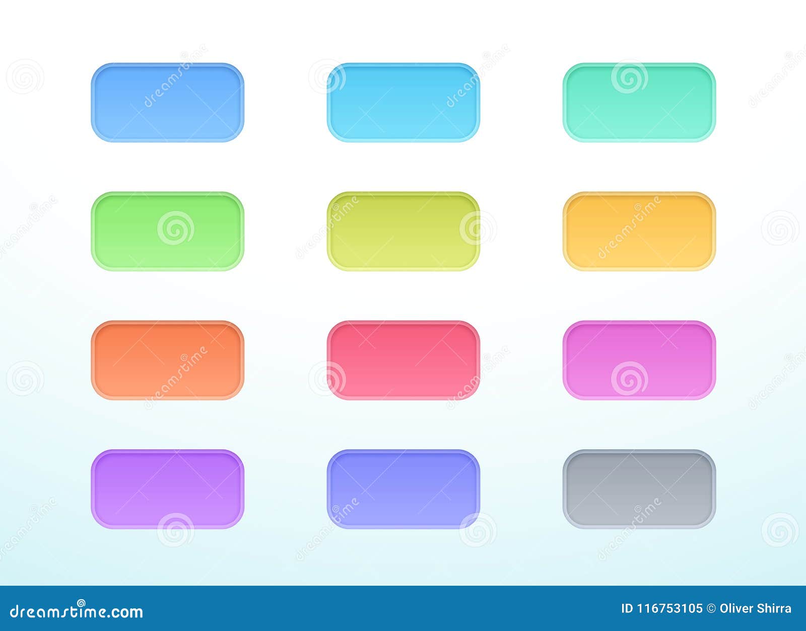 Vector 3d Box Colorful Cut Out Banner Elements Set of 12 Stock Vector ...