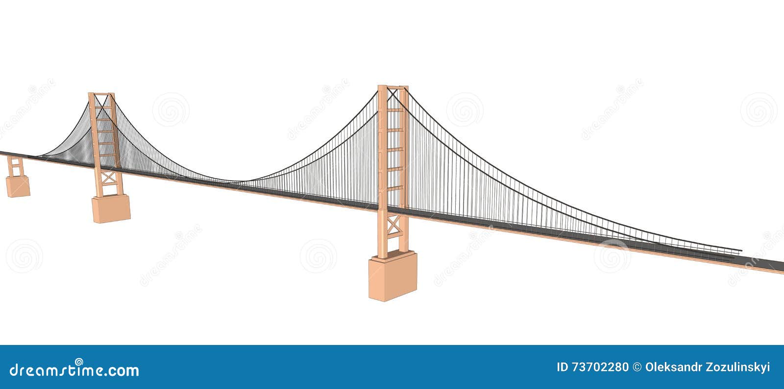 Vector 3D Bridge City Buildings View Stock Vector - Illustration of ...
