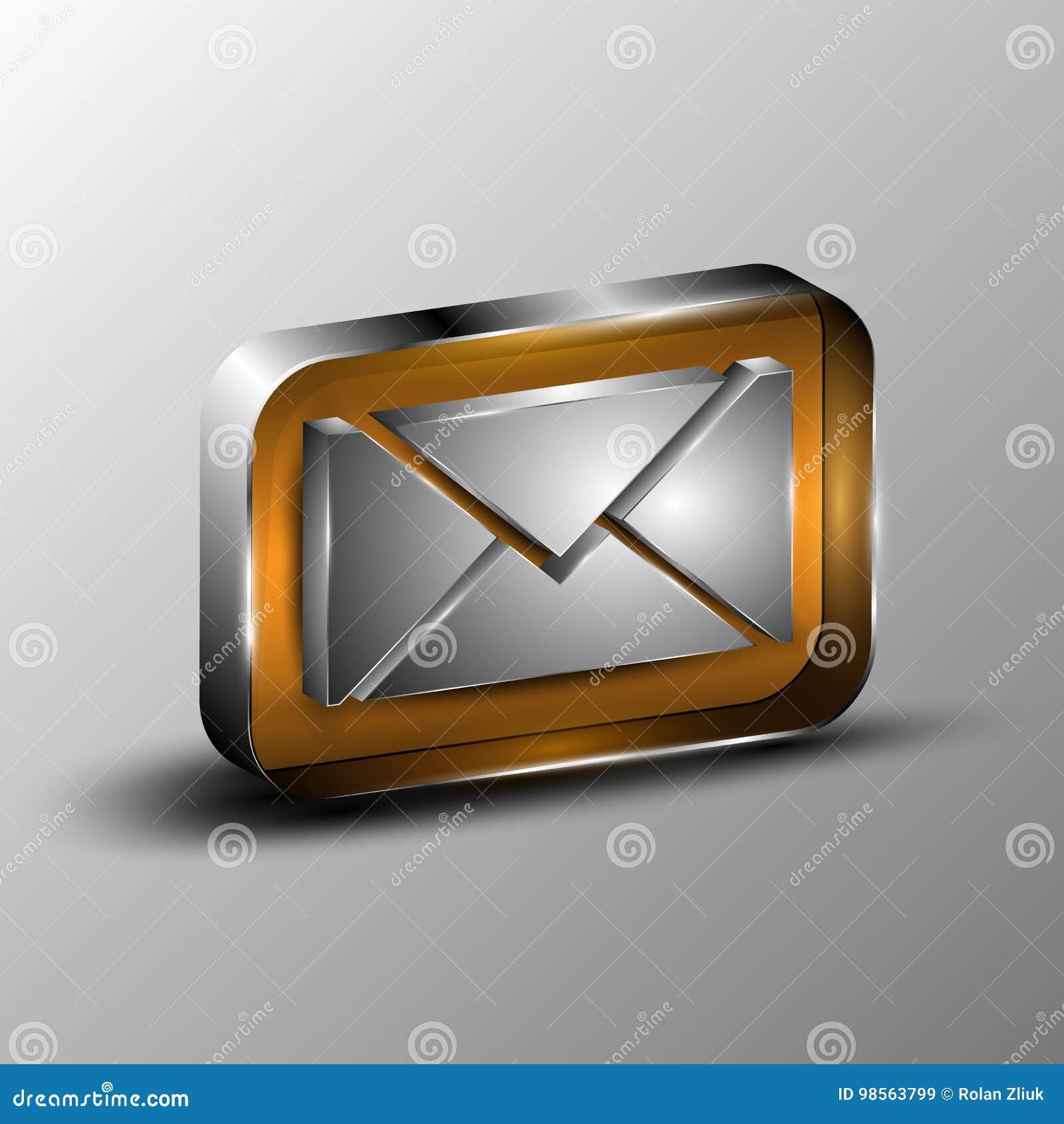The Vector 3d Envelope Button Stock Vector - Illustration of contact ...