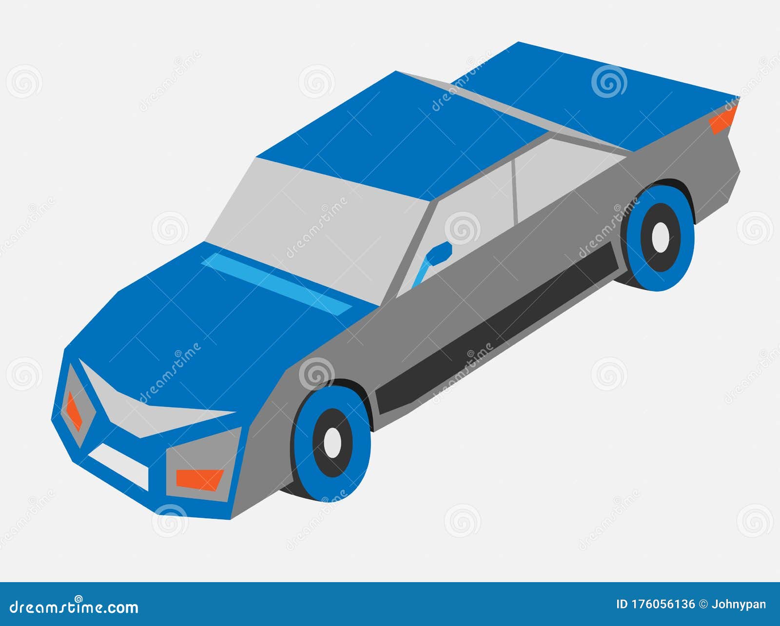 Vector 3d car stock vector. Illustration of isometric - 176056136