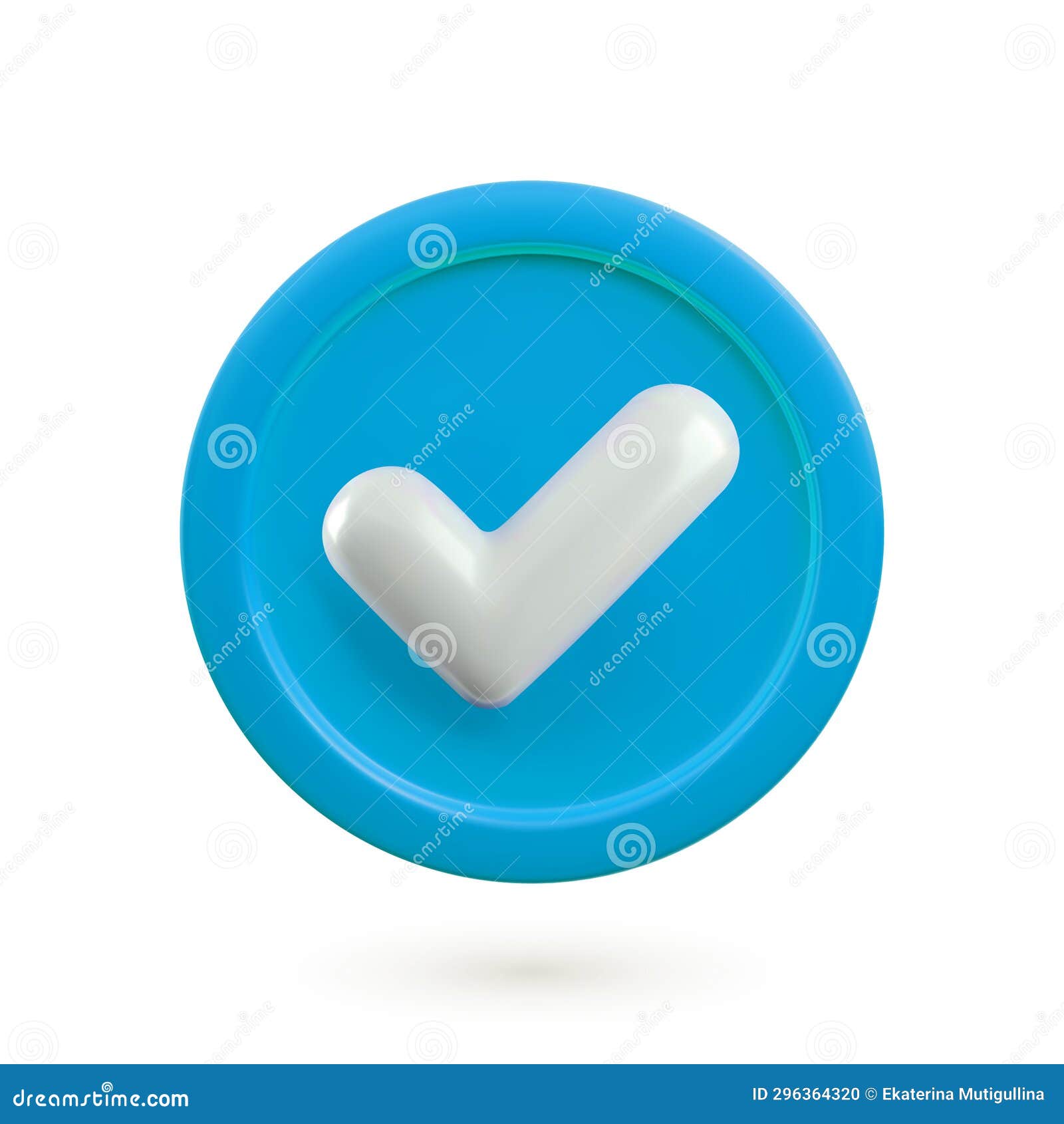 Vector 3d Check Mark Realistic Icon. Trendy Plastic Blue Checkmark ...