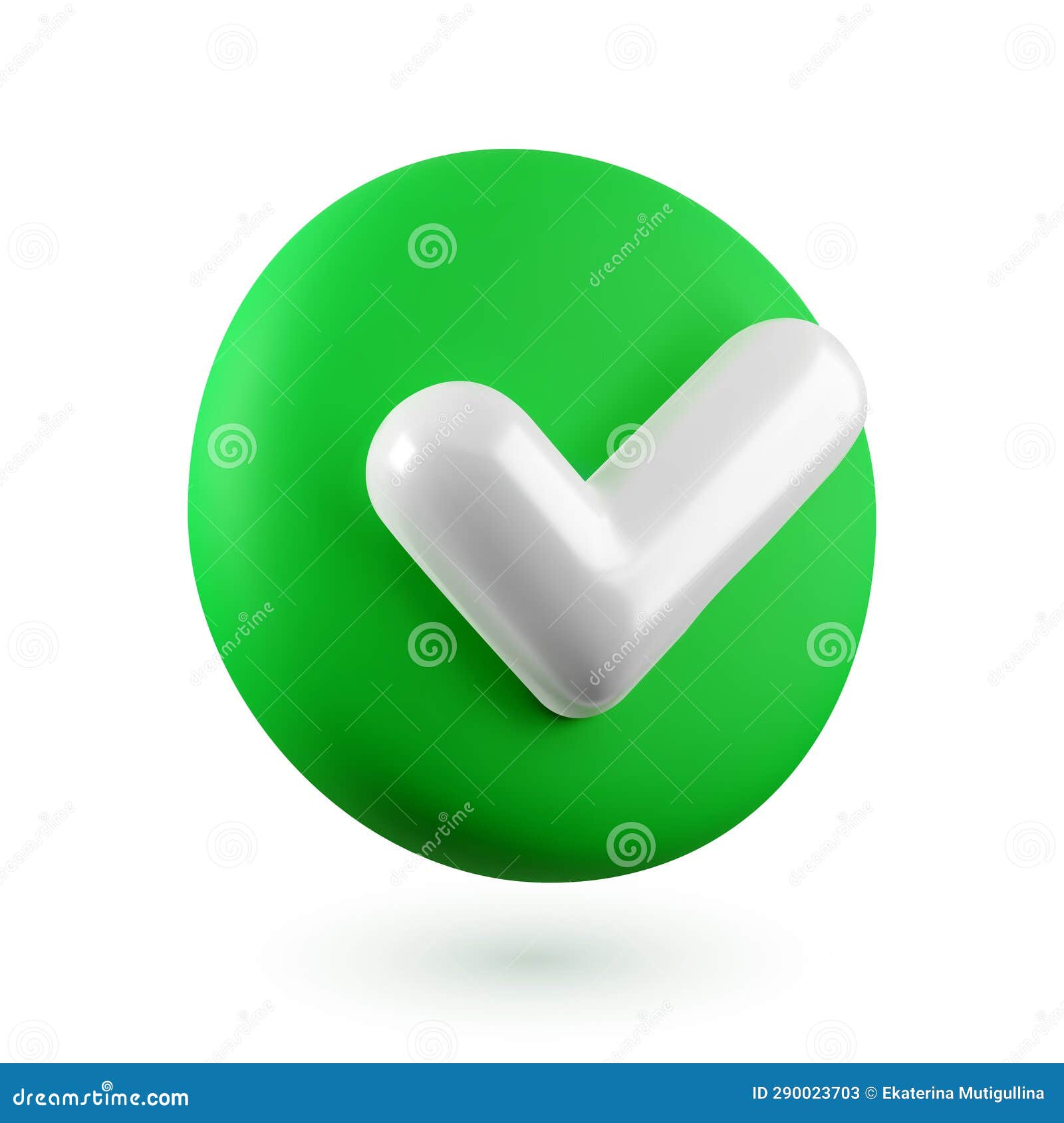3D Render Tick Icon OK - Check Mark Symbol Royalty-Free Cartoon ...