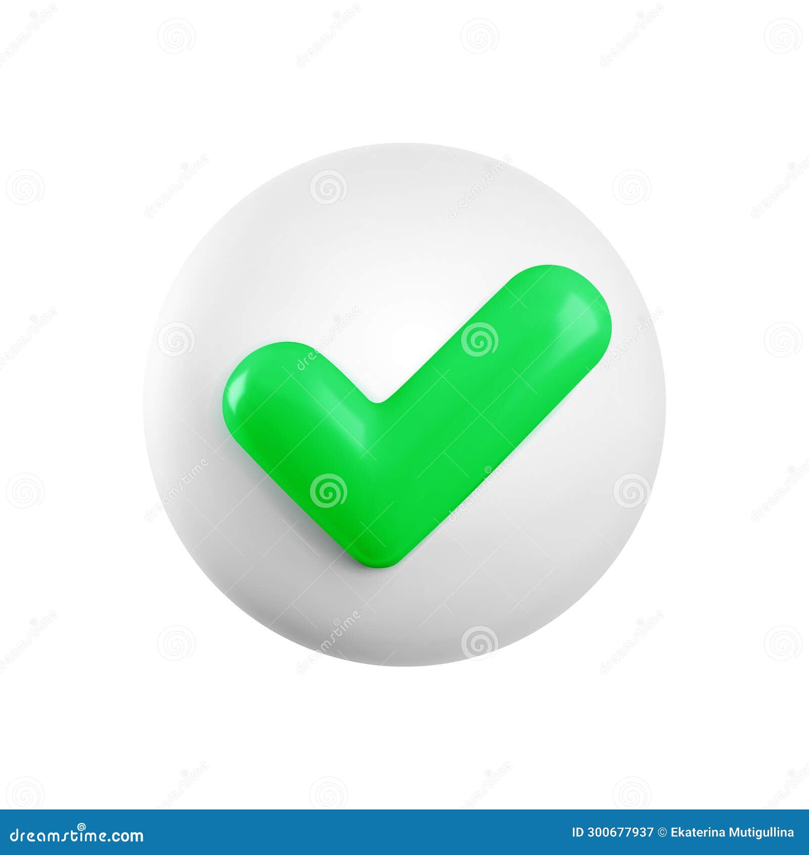 3D Render Tick Icon OK - Check Mark Symbol Royalty-Free Cartoon ...
