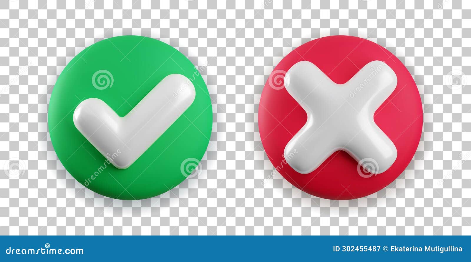 Vector 3d Checkmarks Icon Set. Round Glossy Yes Tick and No Cross ... Vector 3d Checkmarks Icon Set. Round Glossy Yes Tick and No Cross ...