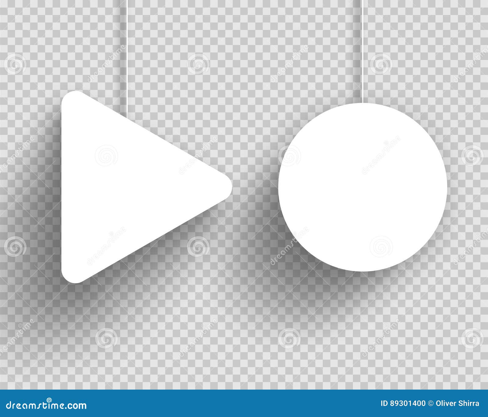 Vector 3d Circle Triangle Frames with Transparent Shadows Stock Vector ...