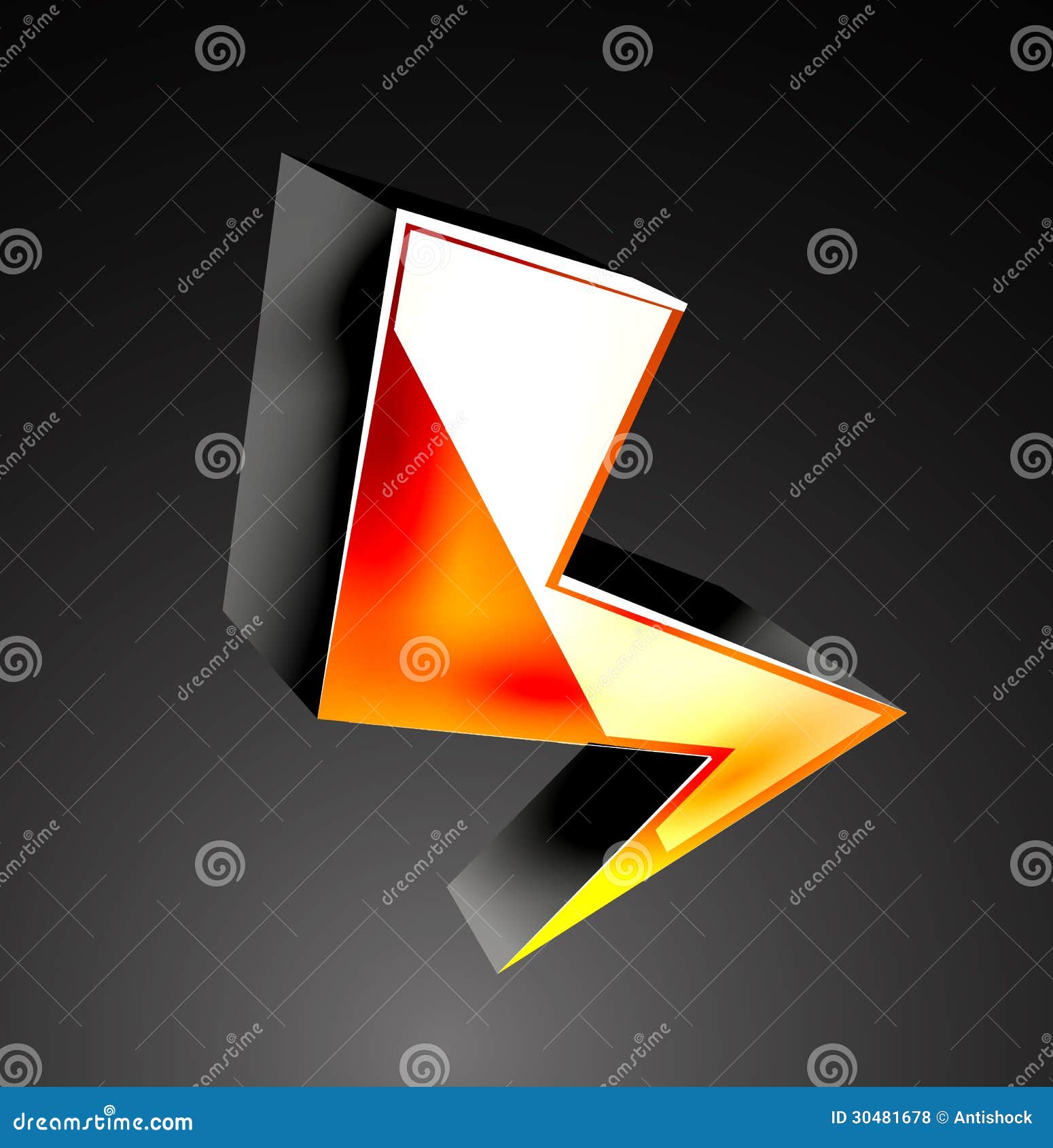 Vector 3d Color Lightning Icon Stock Vector - Illustration of force ...