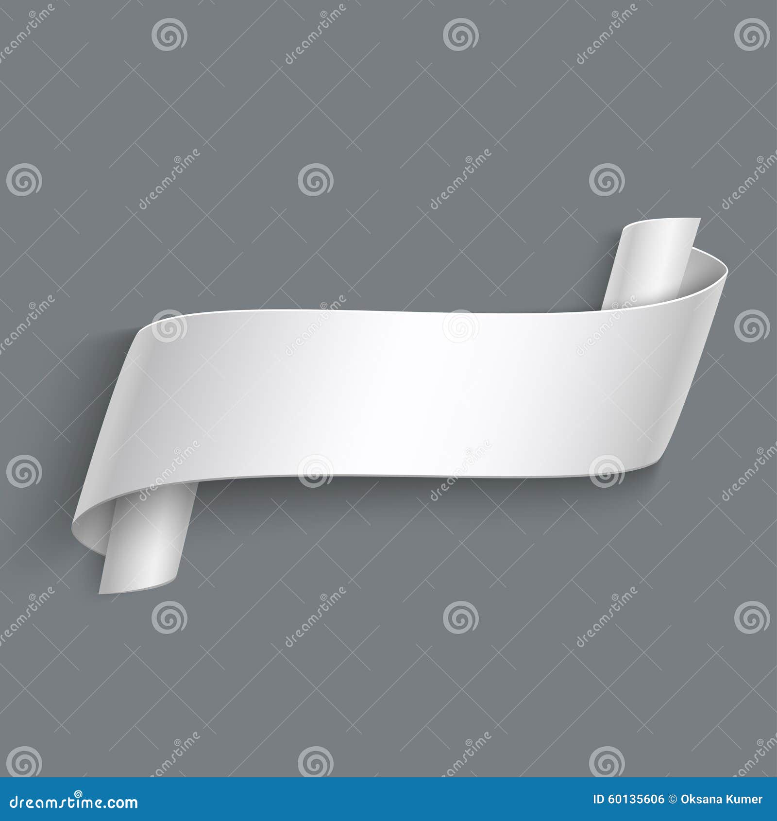 Vector 3d Curved Paper Banner on Grey Stock Vector - Illustration of ...