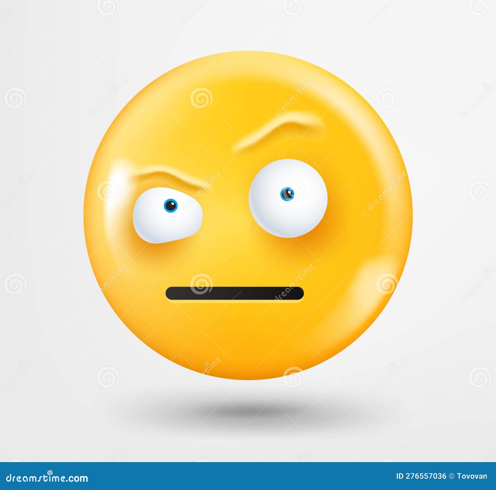 Vector 3d De Emoticono De Ceja Elevada. Emoji Aislado En Fondo Blanco ...