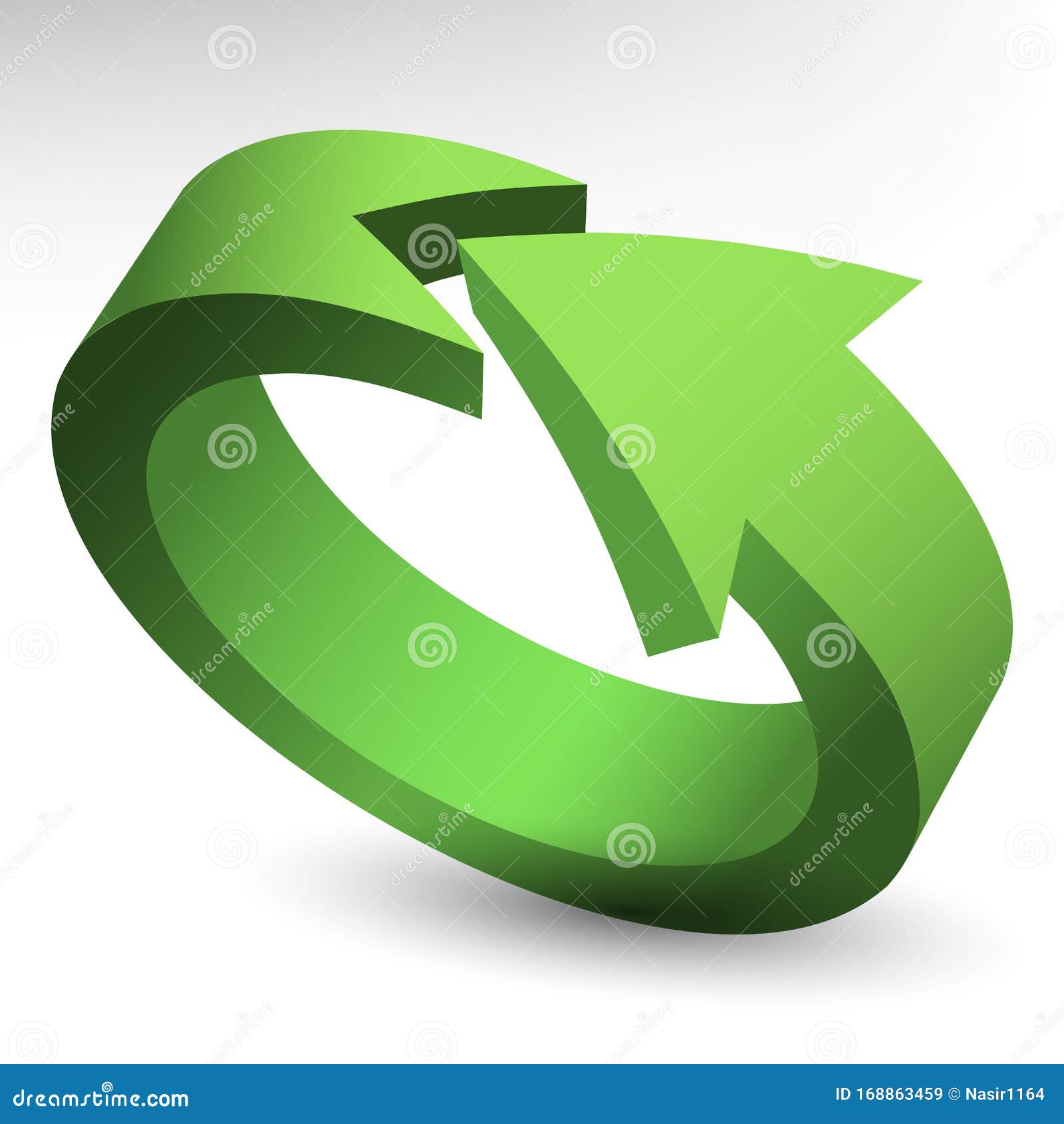 Vector 3d Render Circular Process Moving Green Arrow Stock Vector ...
