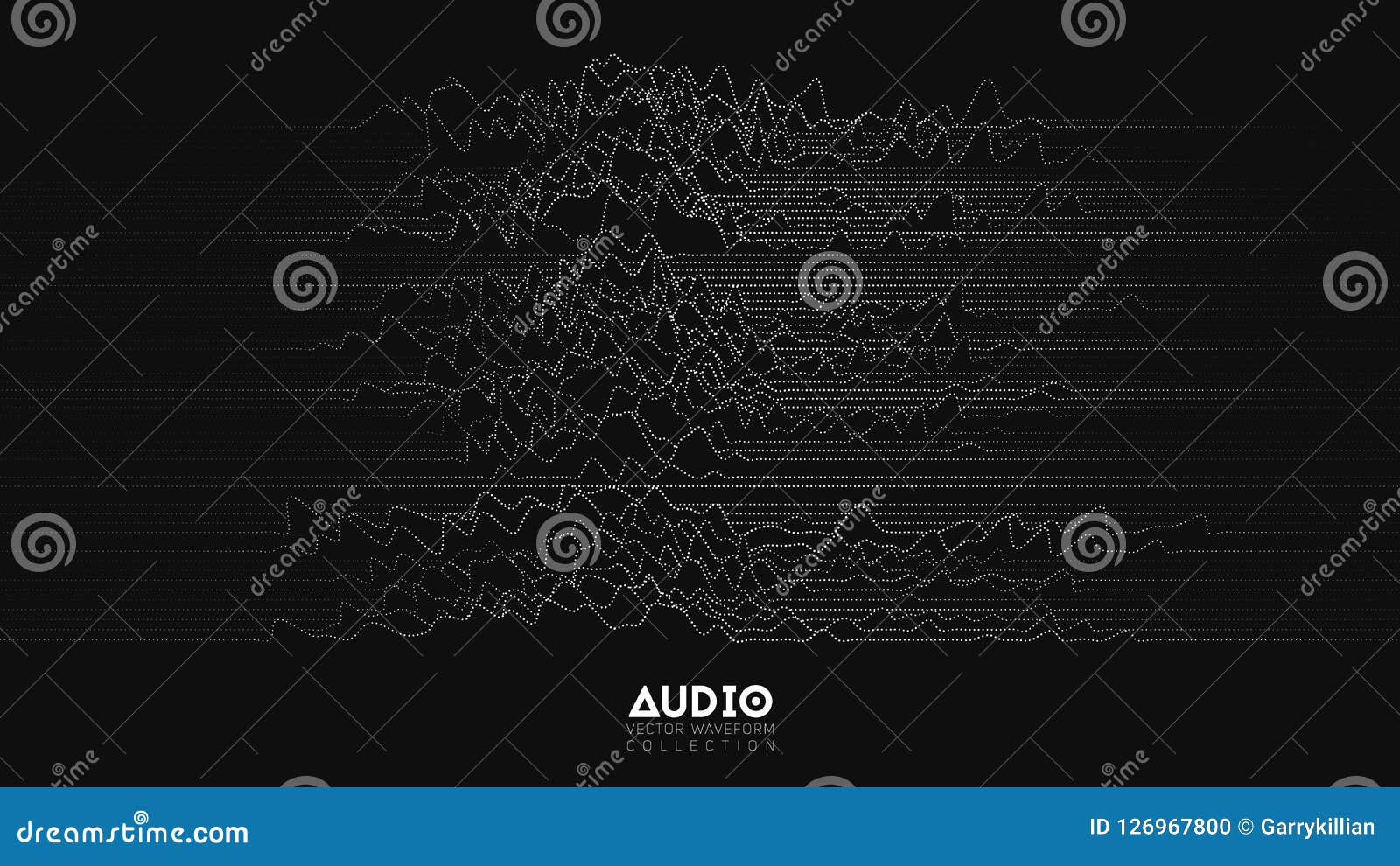 Vector 3d Echo Audio Wavefrom Spectrum. Abstract Music Waves ...