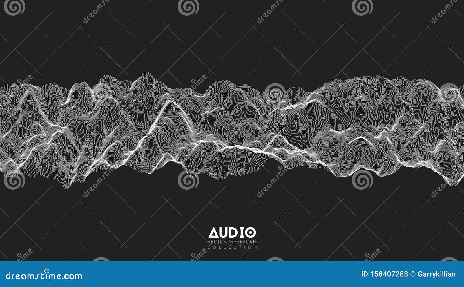 Vector 3d Echo Audio Wavefrom Spectrum. Abstract Music Waves ...