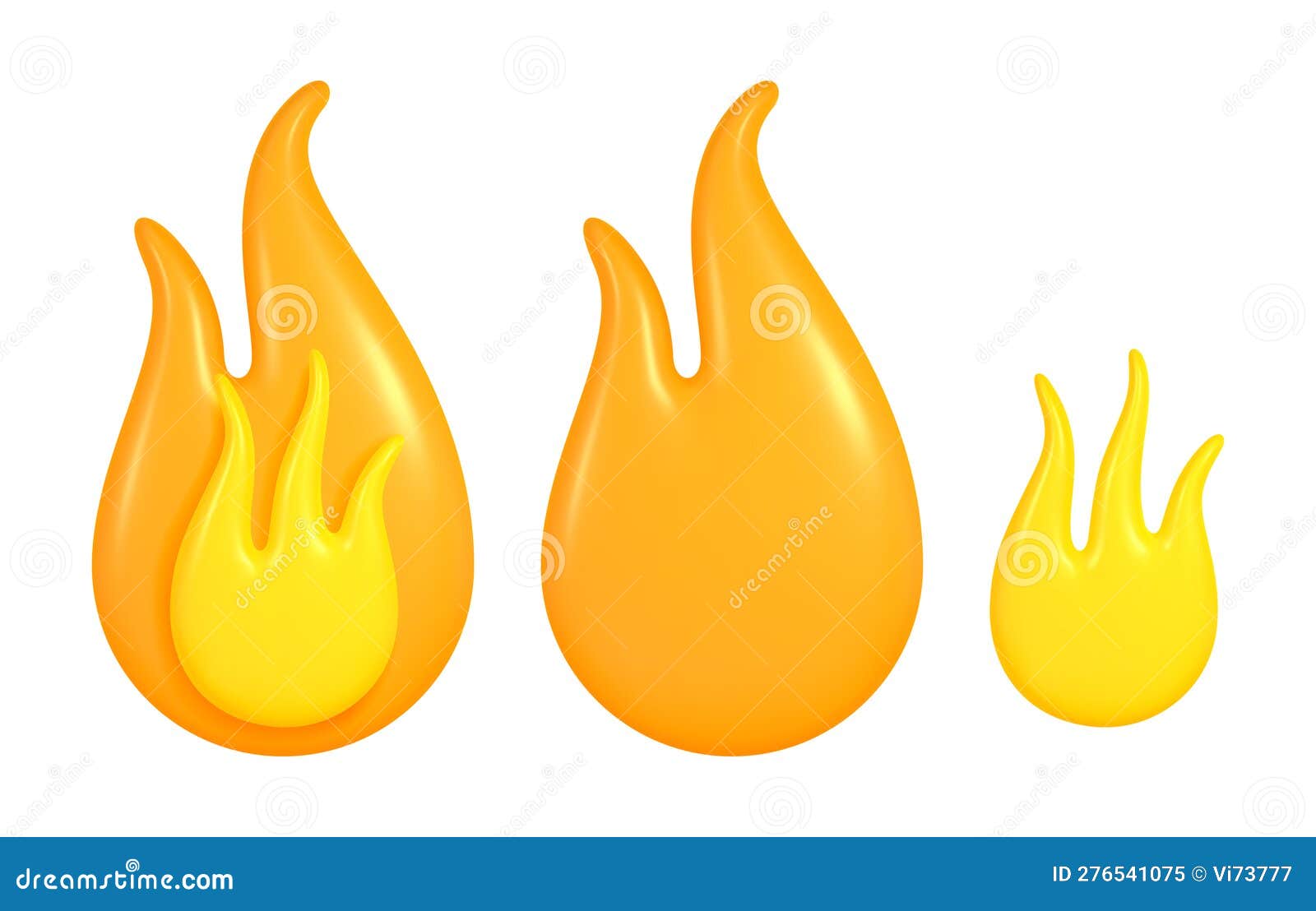 Vector 3d Fire Icon. Orange Flame Illustration. Stock Vector ...