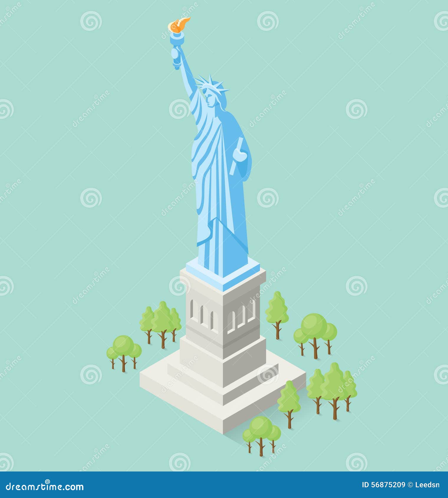 Vector 3d Flat Isometric Monument Stock Vector - Illustration of ...