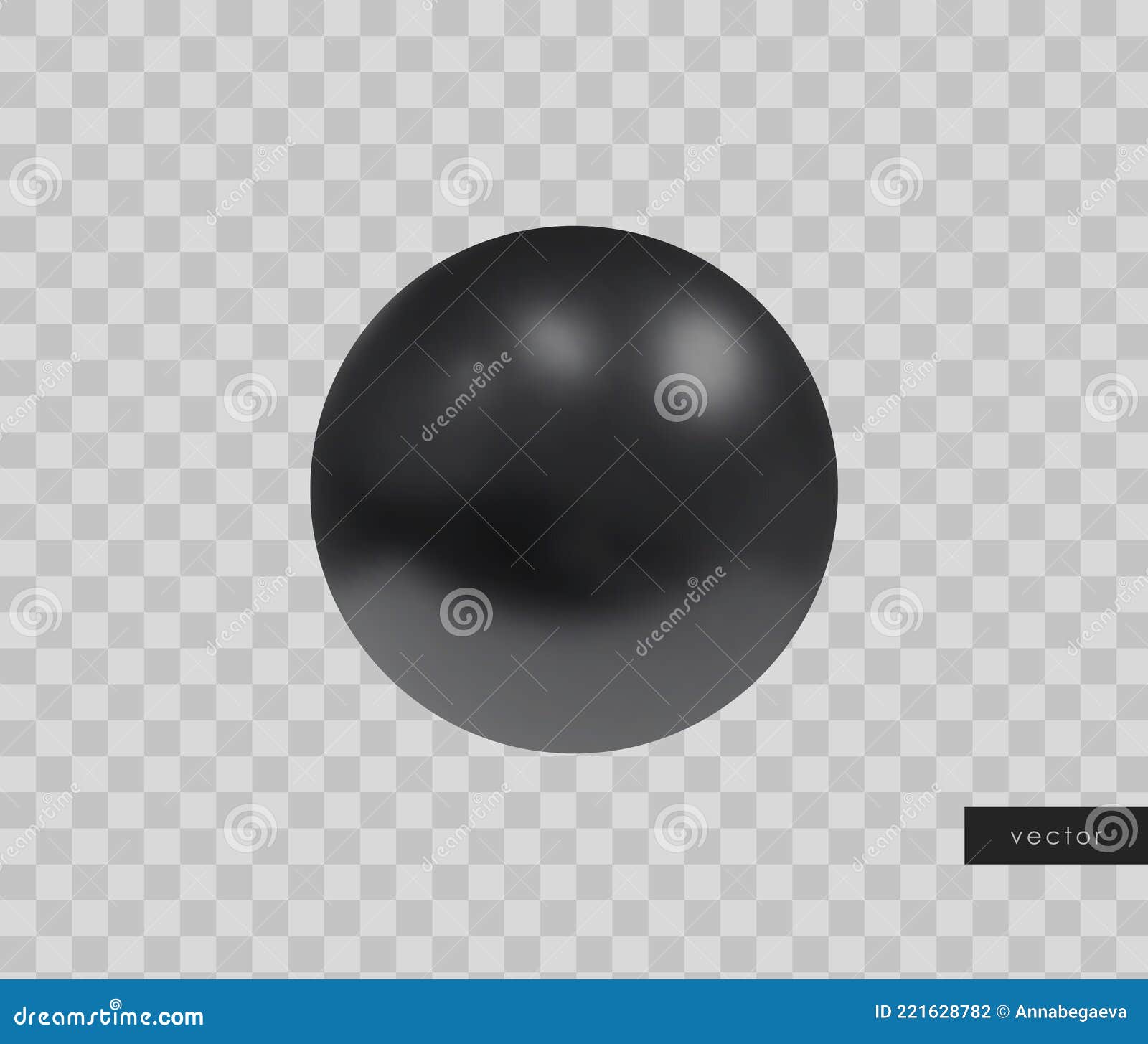 Vector 3d Geometric Object. Isolated Black Sphere Shape Stock Vector ...