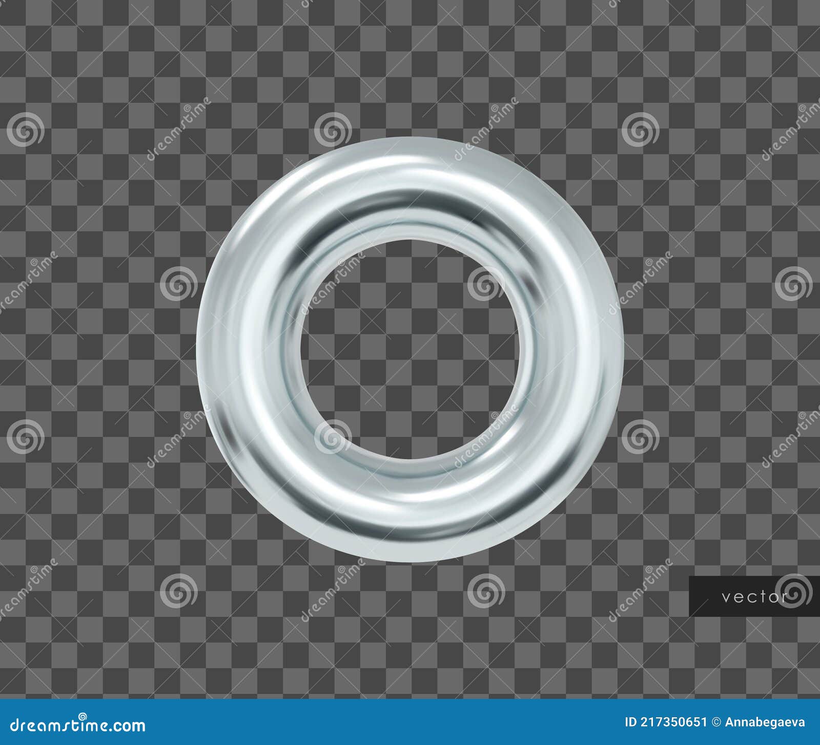 Vector 3d Geometric Object. Isolated Metallic Silver Torus Stock Vector ...