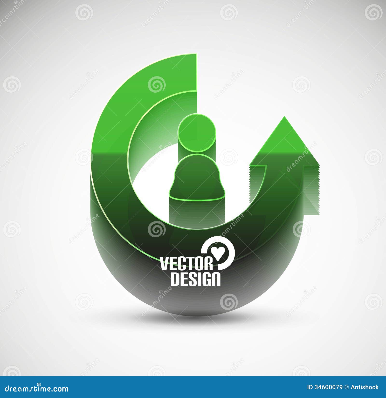 Vector 3d Glossy Arrow Circle Hi-tech Concept Stock Vector ...