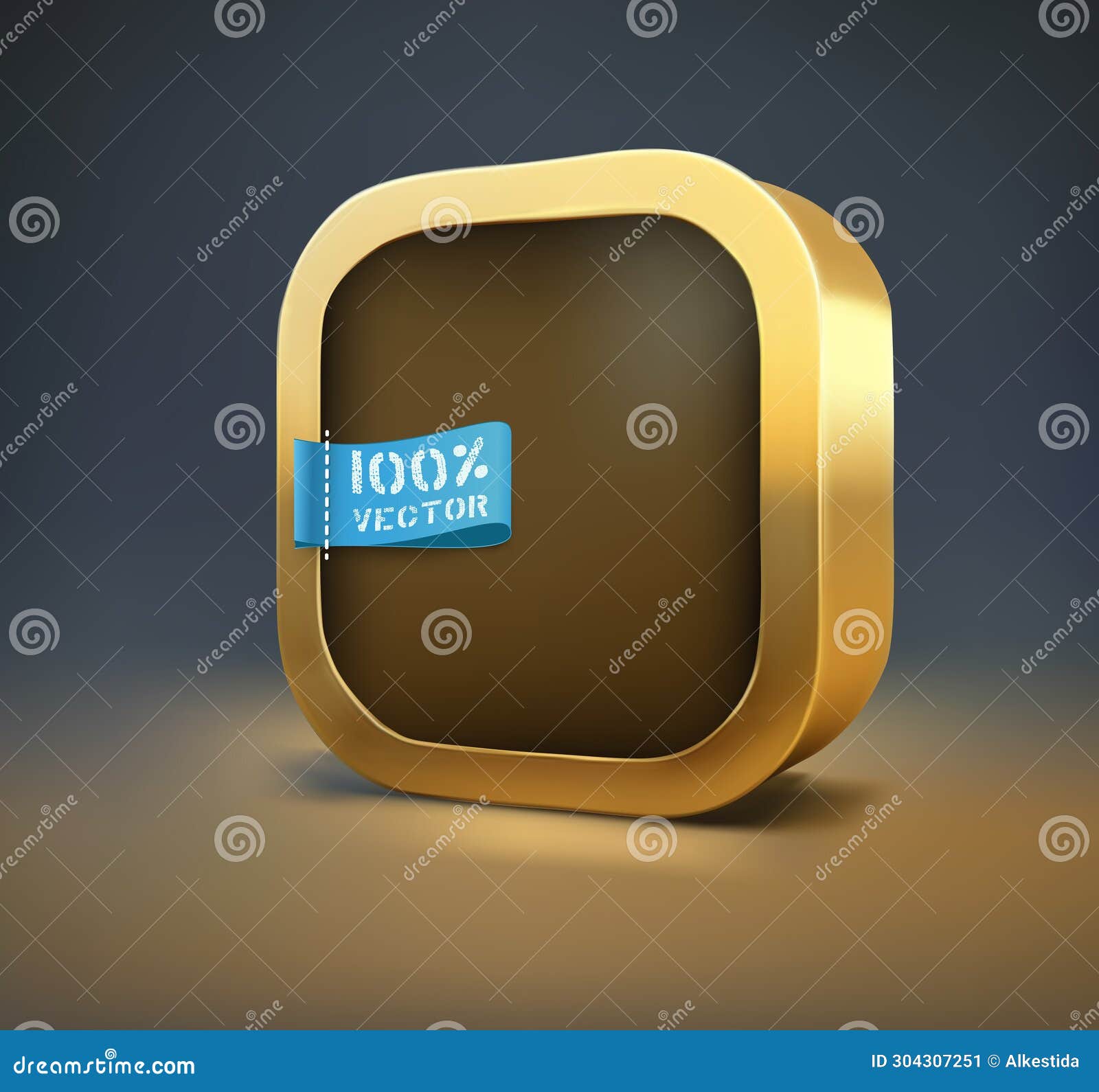 Vector 3d Gold Metallic Cube Isolated on Grey Background. Realistic ...