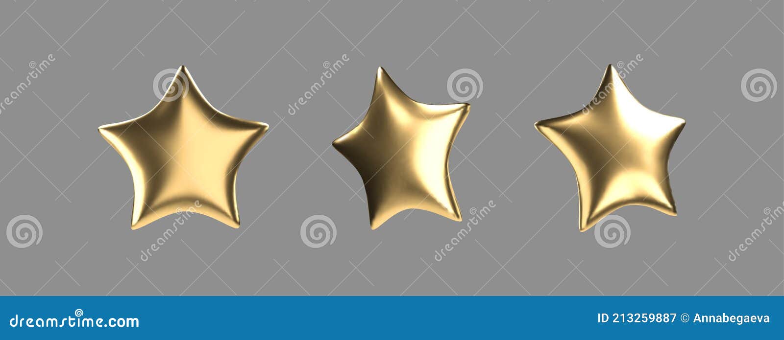 Vector 3d Golden Star. Realistic Gold Isolated Object Stock Vector ...