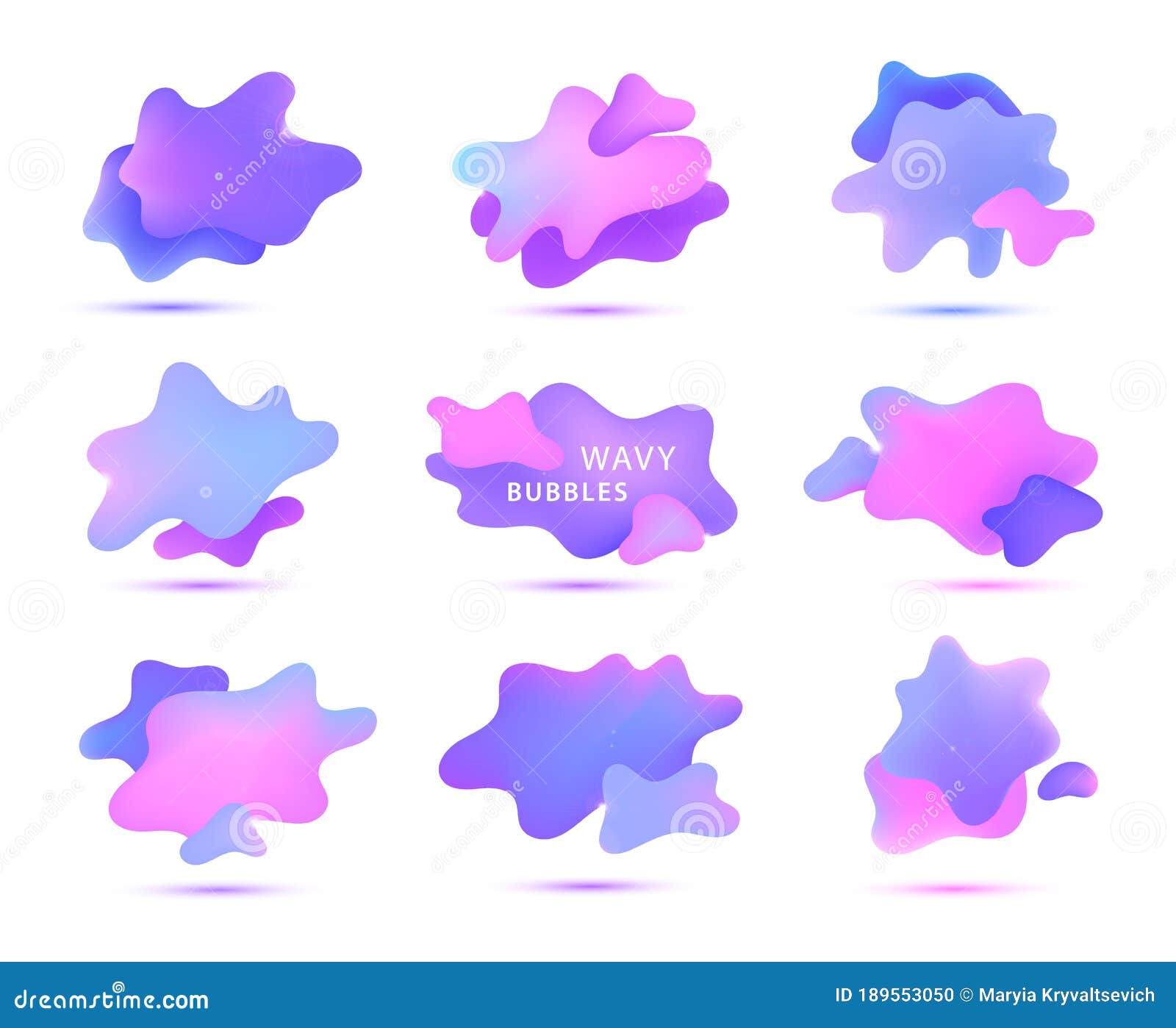 Vector 3d Gradient Spots, Fluid Bubbles Isolated. Abstract Elements for ...